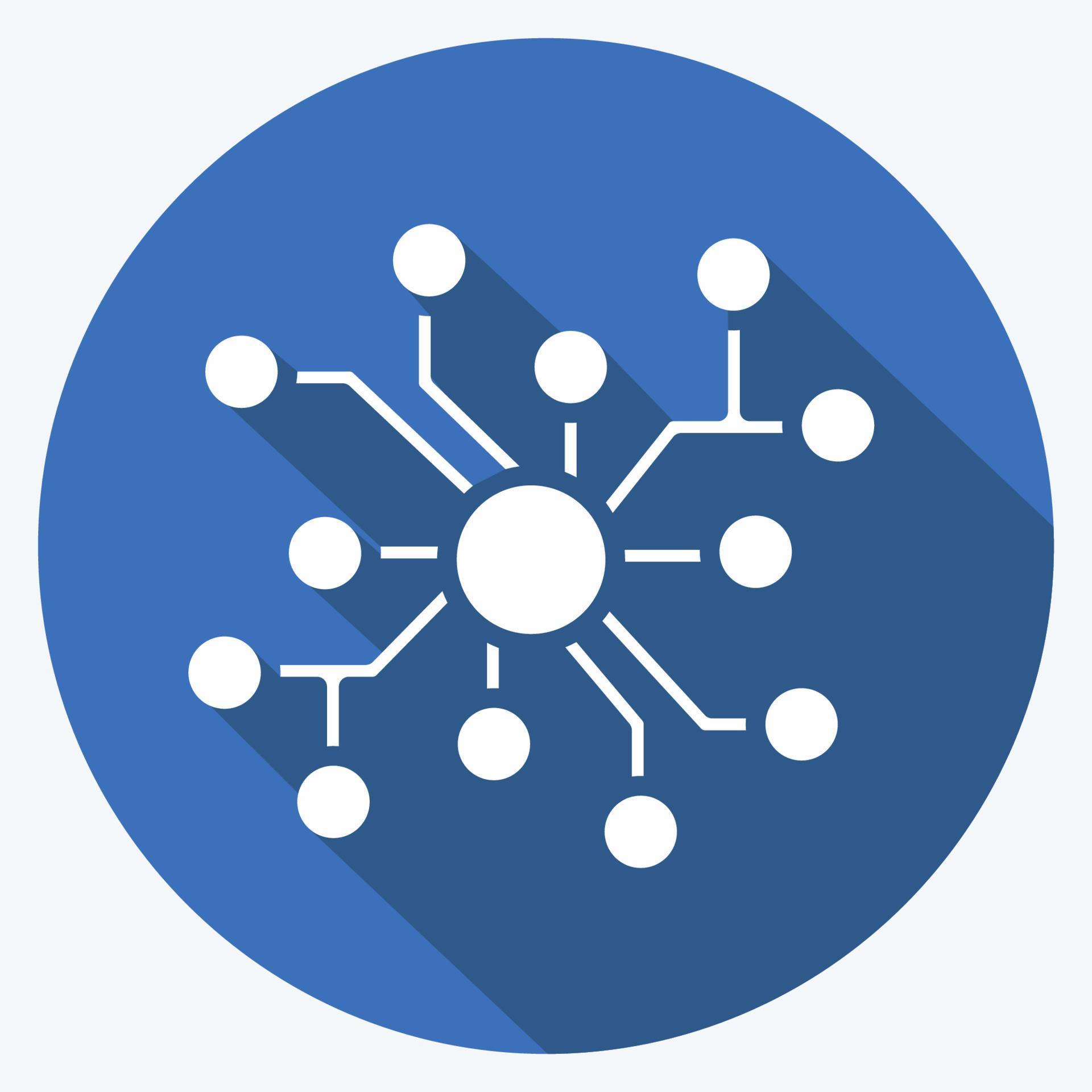 Icon Neural Network. related to Machine Learning symbol. long shadow ...