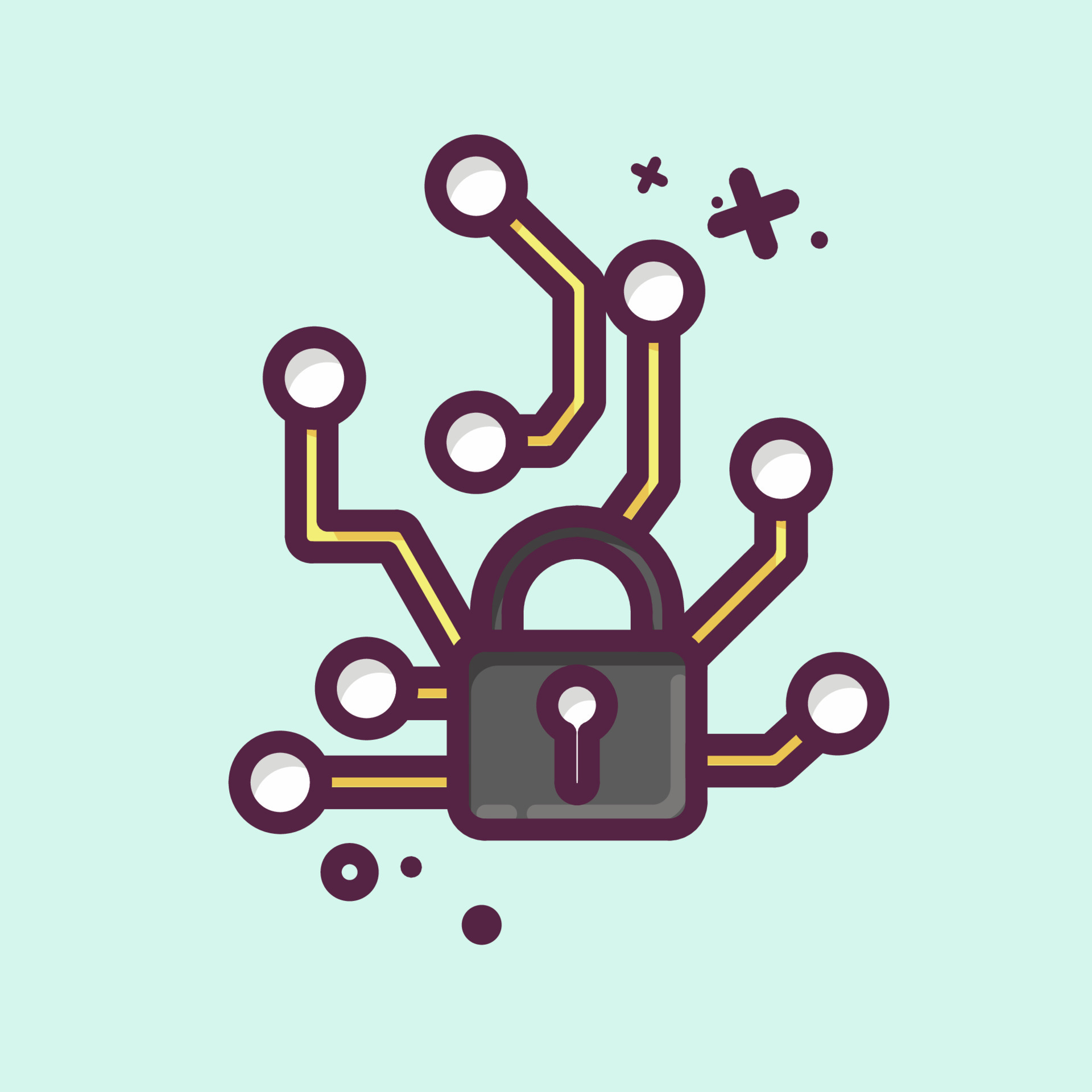 Icon Adversarial Attacks. related to Machine Learning symbol. MBE style ...