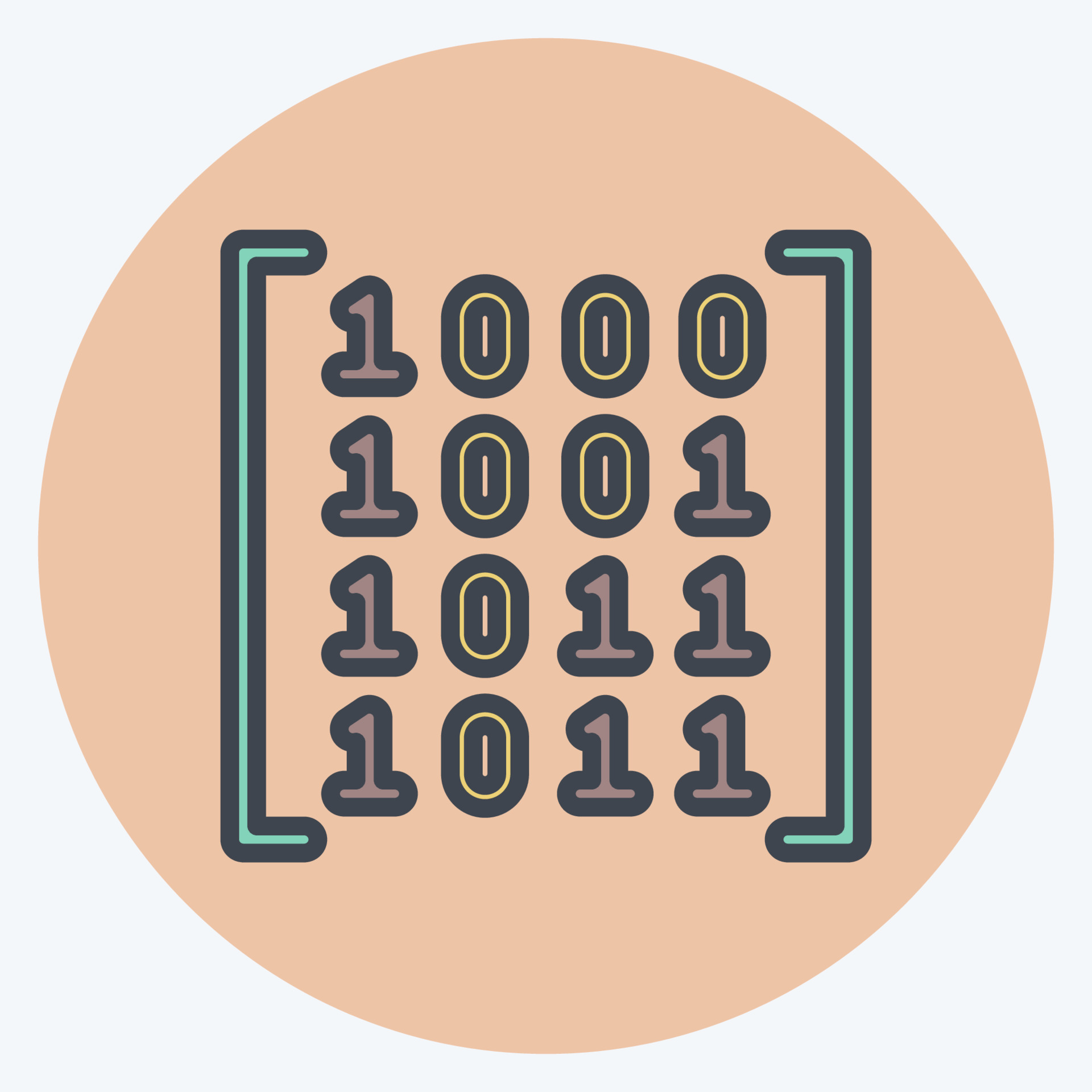Icon Data Patterns Related To Machine Learning Symbol Color Mate Style Simple Design Editable