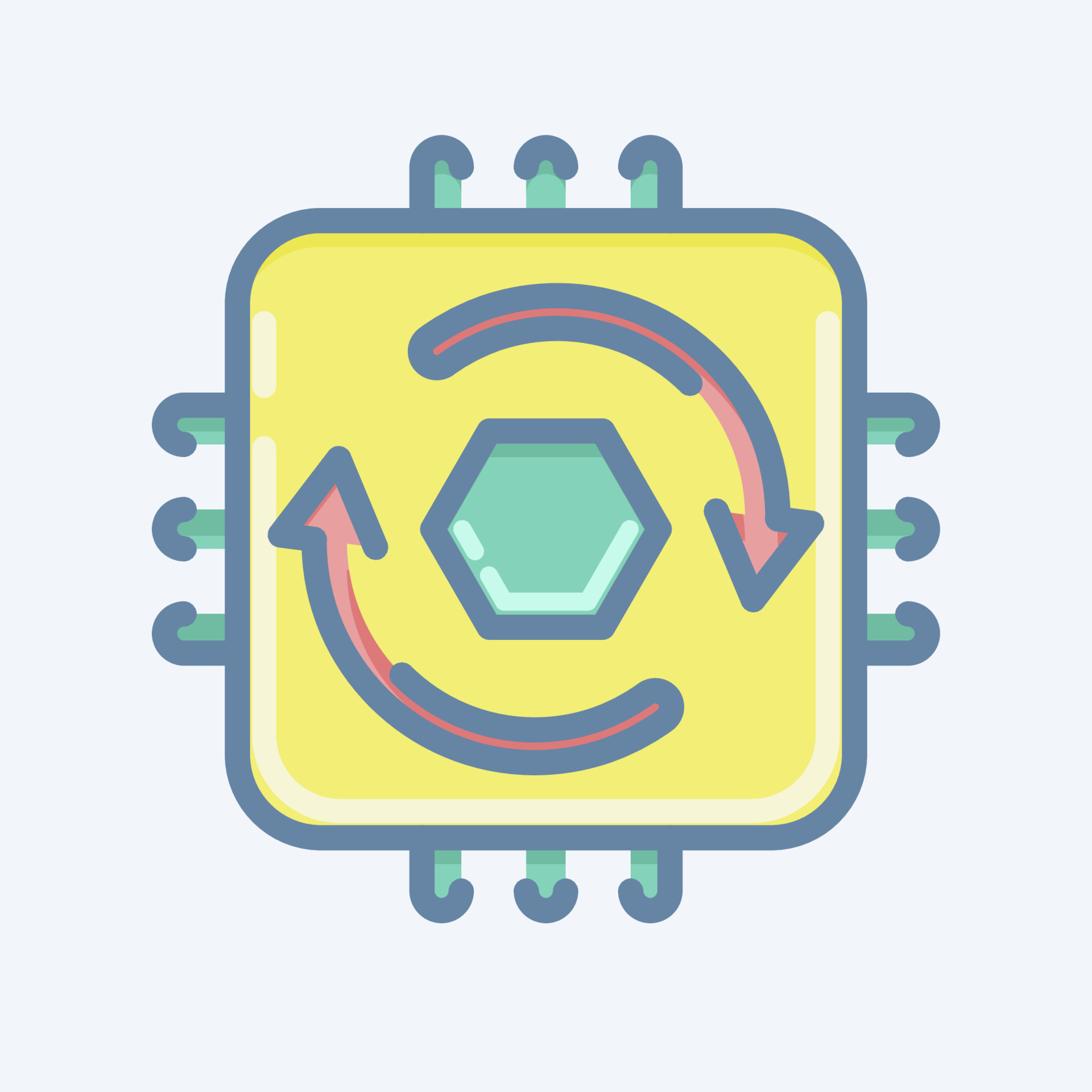 Icon Temporal Cycle Consistency Related To Machine Learning Symbol