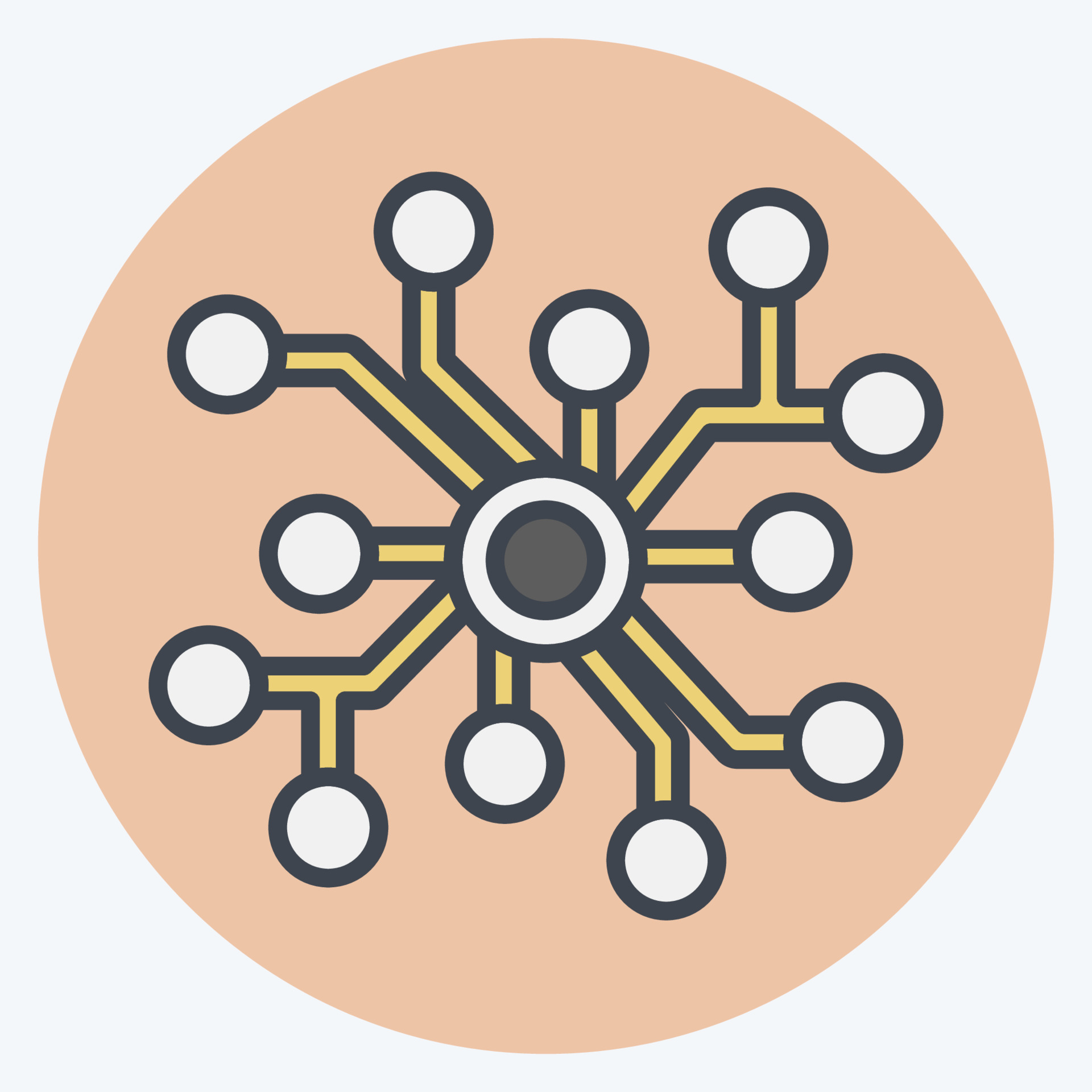 Icon Neural Network Related To Machine Learning Symbol Color Mate