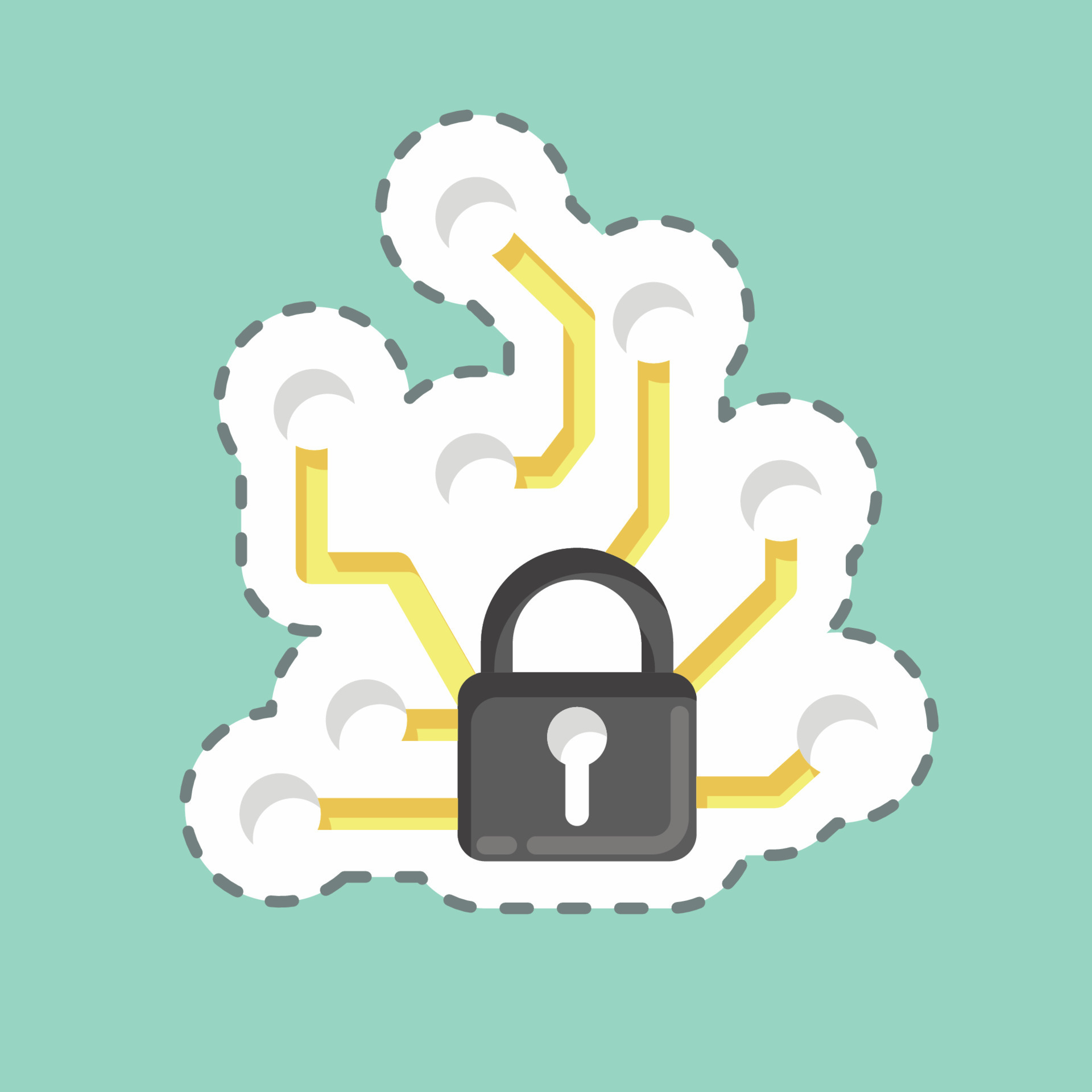 Sticker Line Cut Adversarial Attacks Related To Machine Learning Symbol Simple Design Editable