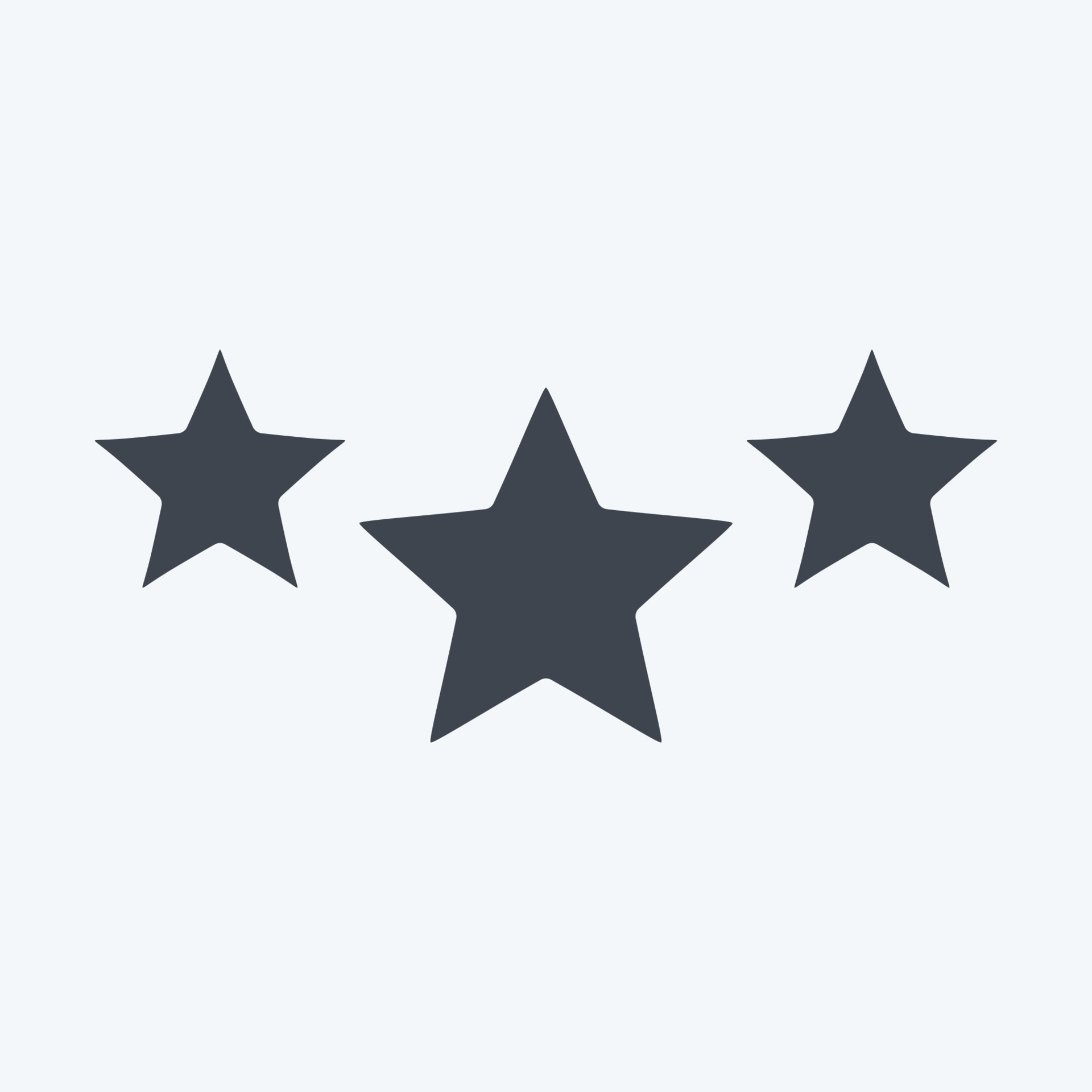 icono 3 estrellas. relacionado con el símbolo de las estrellas. estilo de glifo. diseño simple ...