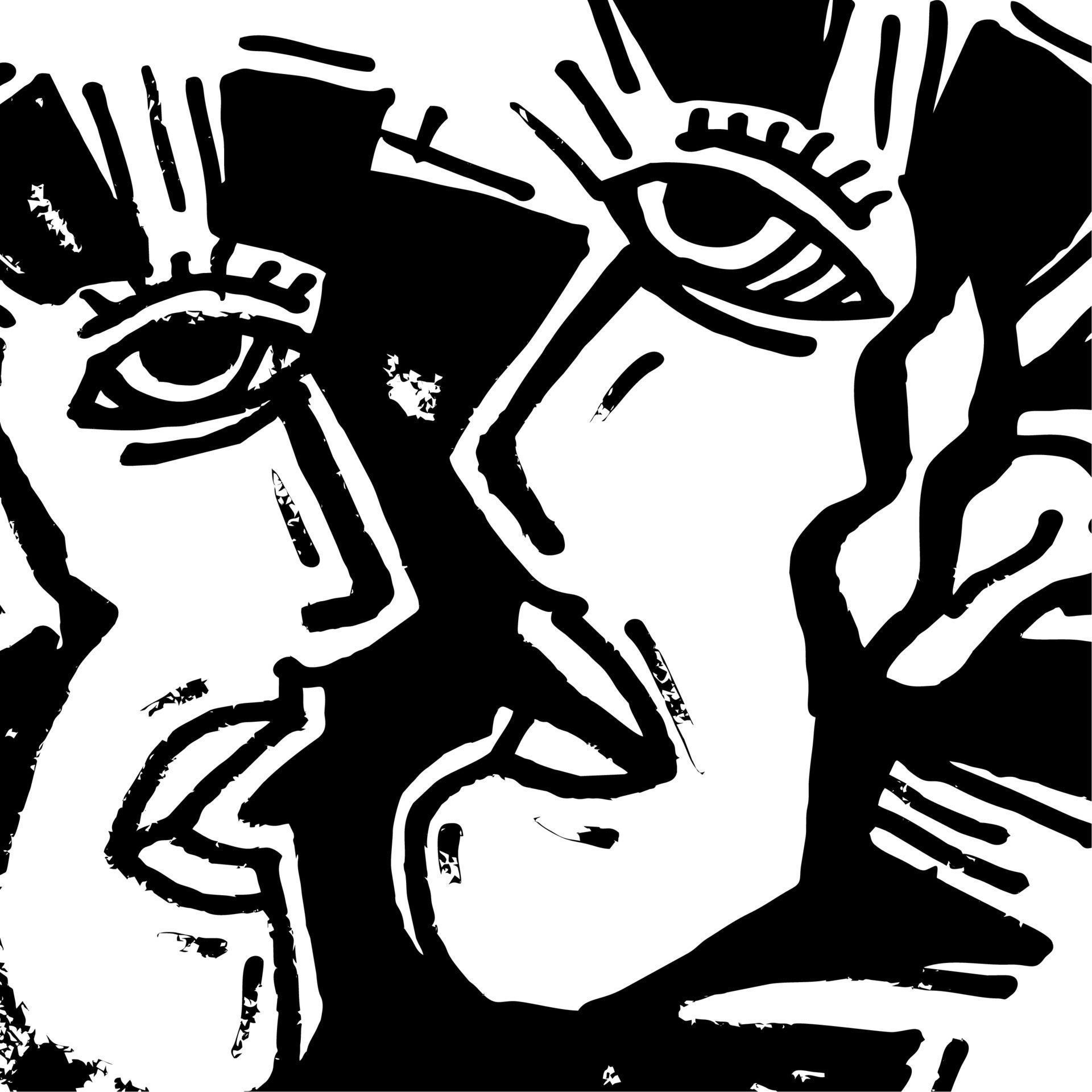 Two face abstract background, Design element for logo, poster, card ...