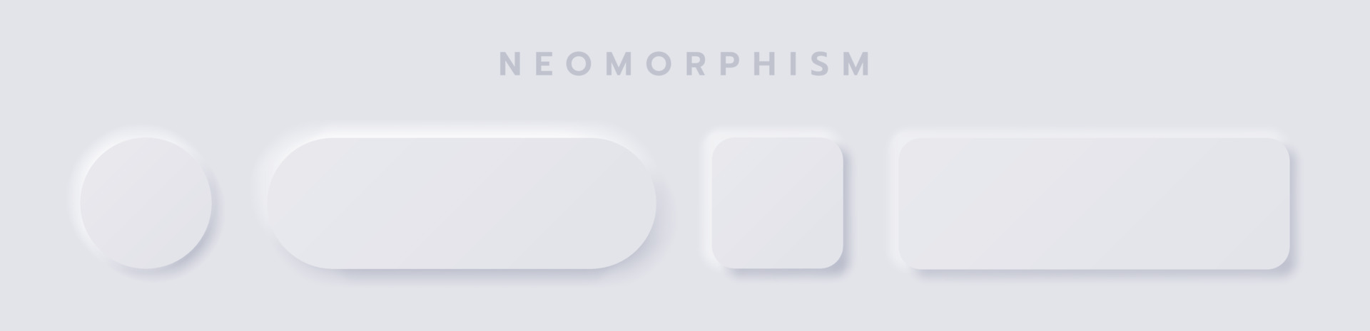 White button Neumorphism design elements vector set, Button and Element ...