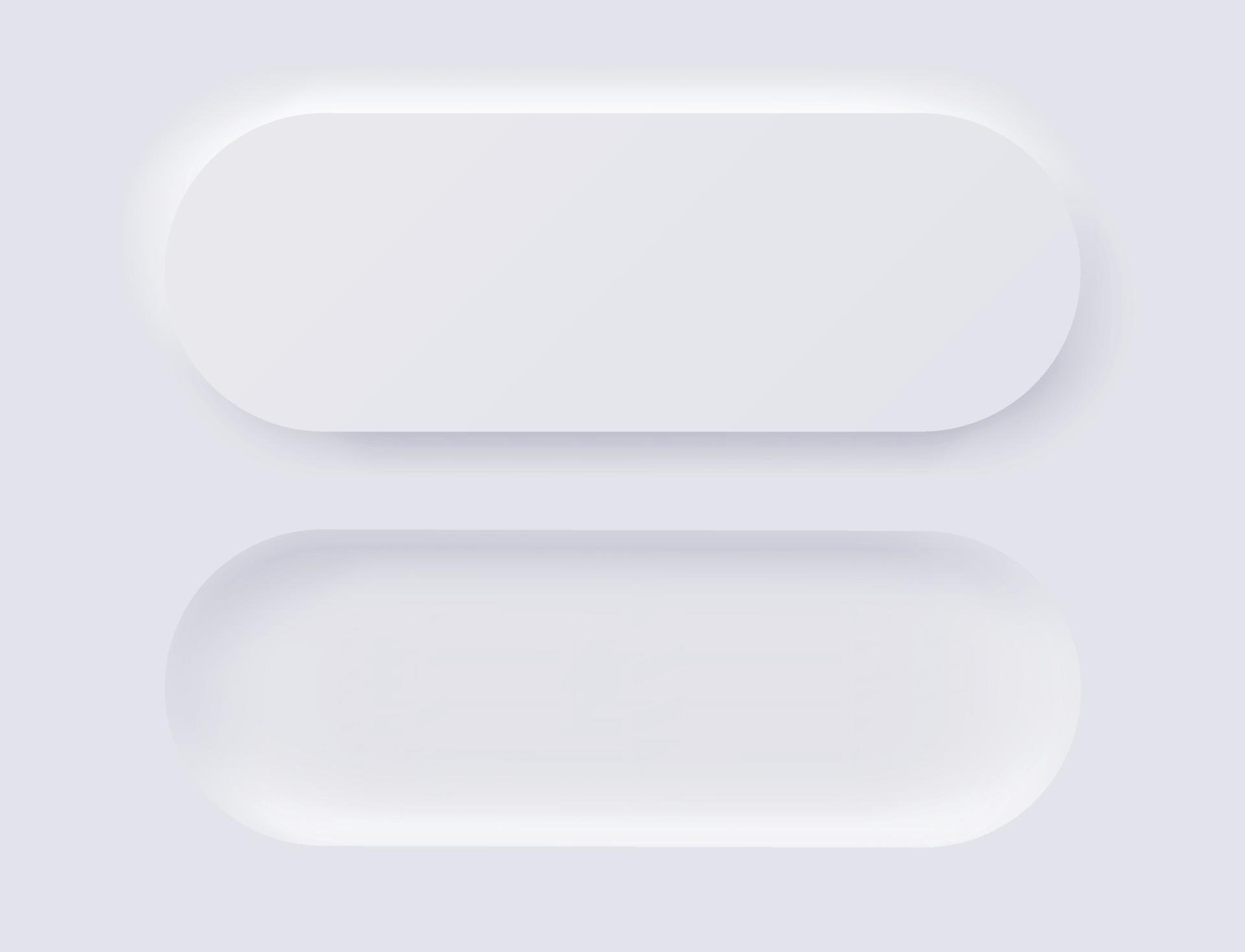 White button Neumorphism design elements vector set, Button and Element ...