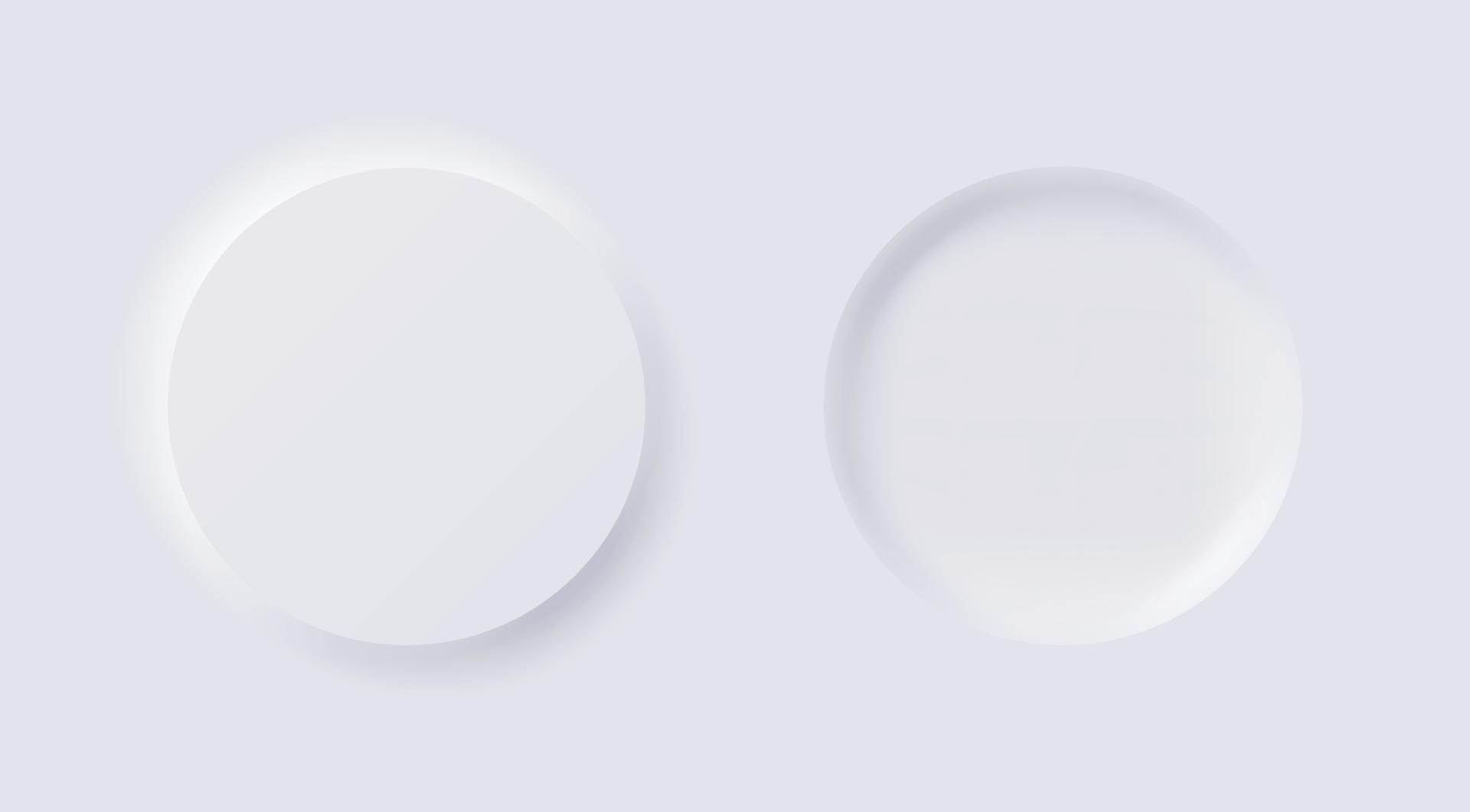 White button Neumorphism design elements vector set, Button and Element ...