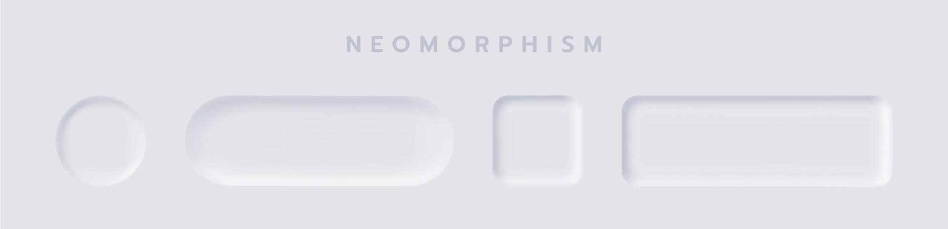 White button Neumorphism design elements vector set, Button and Element ...