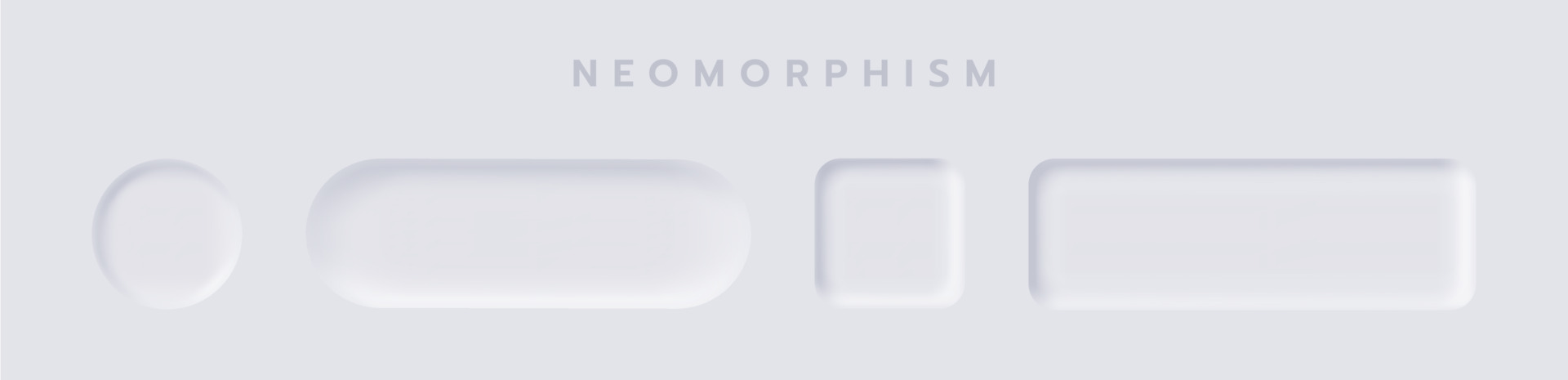 White button Neumorphism design elements vector set, Button and Element ...