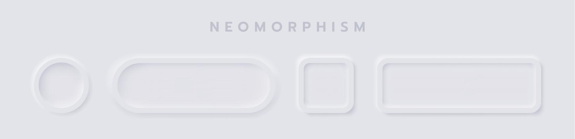 White button Neumorphism design elements vector set, Button and Element ...