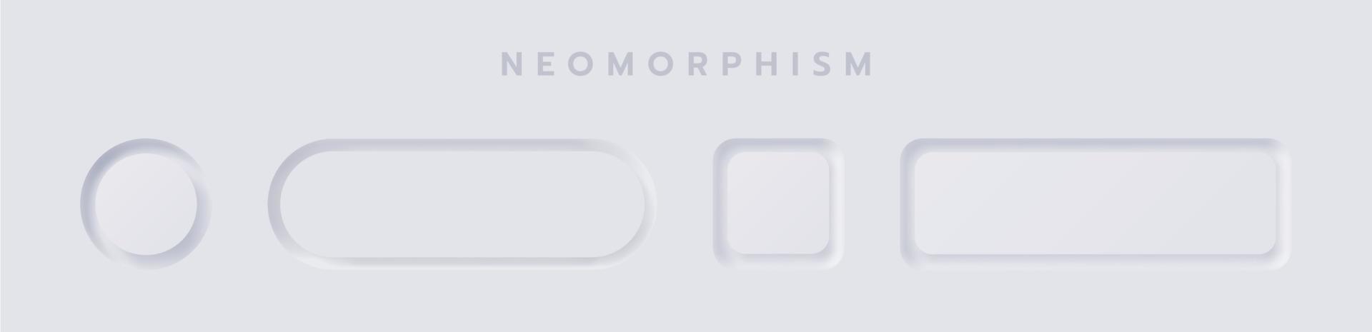 White button Neumorphism design elements vector set, Button and Element ...