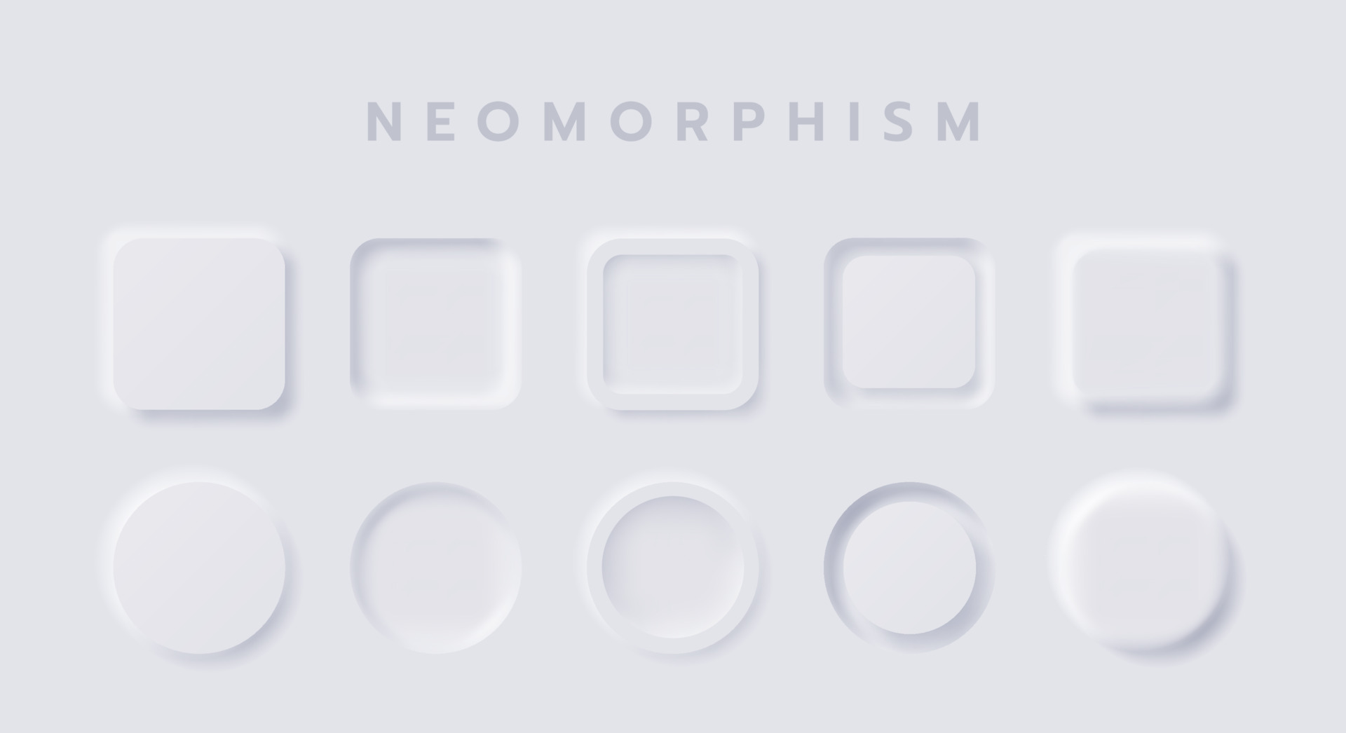 White Button Neumorphism Design Elements Vector Set Button And Element