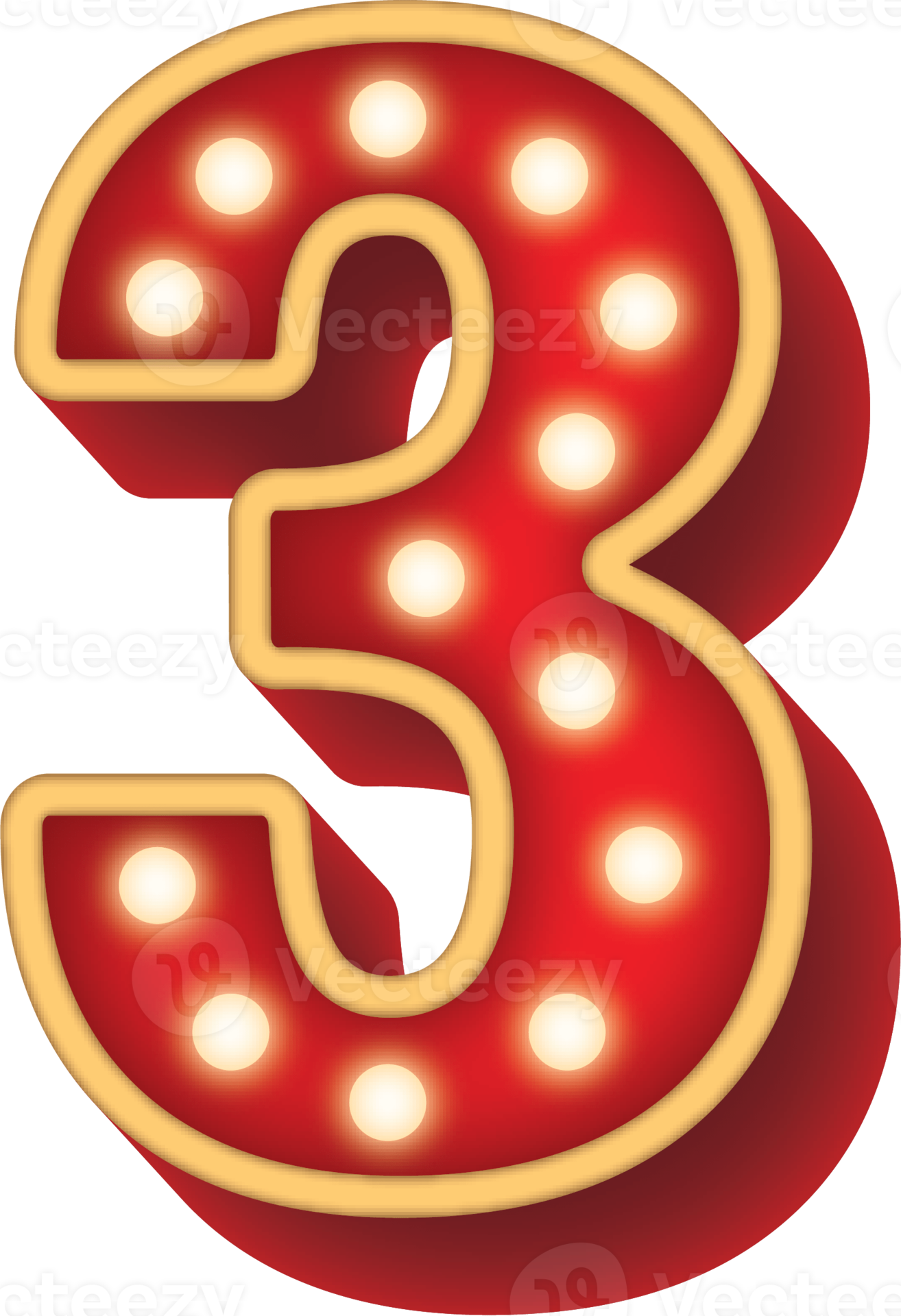 número alfabeto bombilla luz rojo 3 16596101 PNG