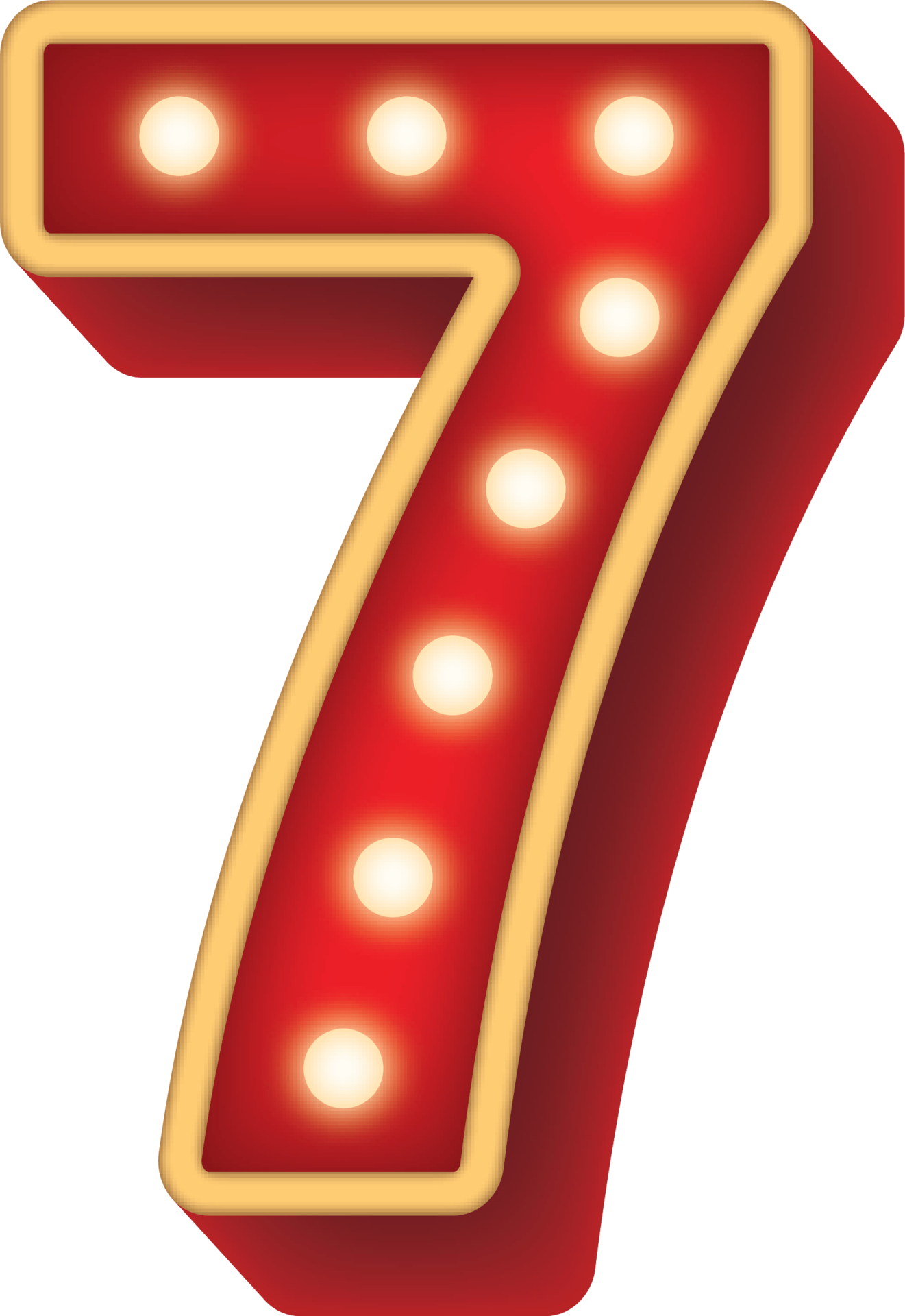 Number Alphabet Bulb Light Red 7 16596103 PNG