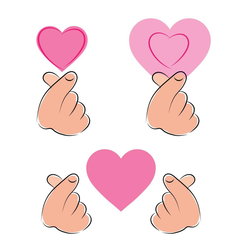 Sketch Mini Heart Icon Of Hand Making Small Heart I Love You Or Mini