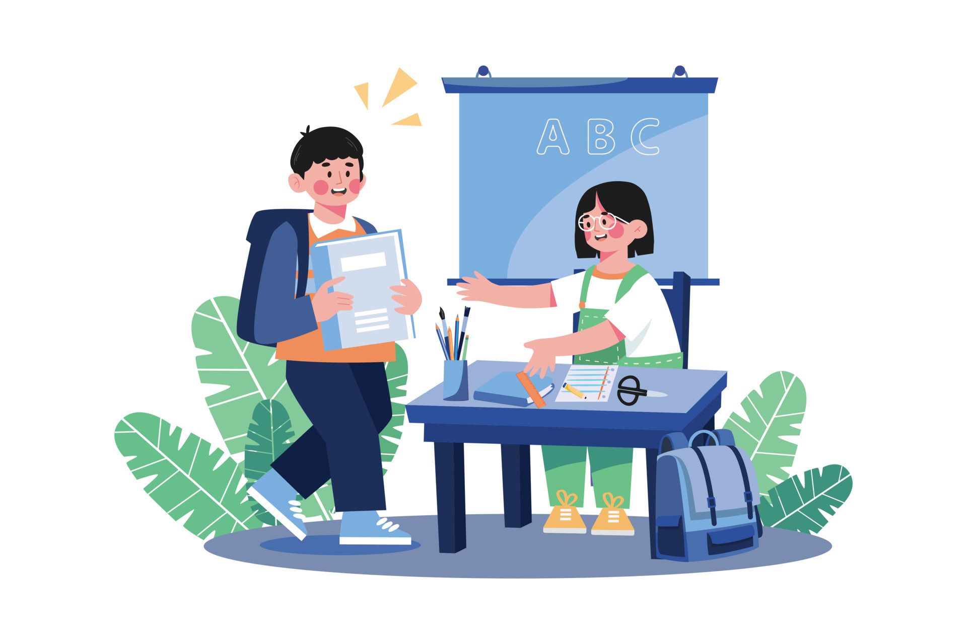 Students Prepare School Supplies Illustration Concept On White students-prepare-school-supplies-illustration-concept-on-white