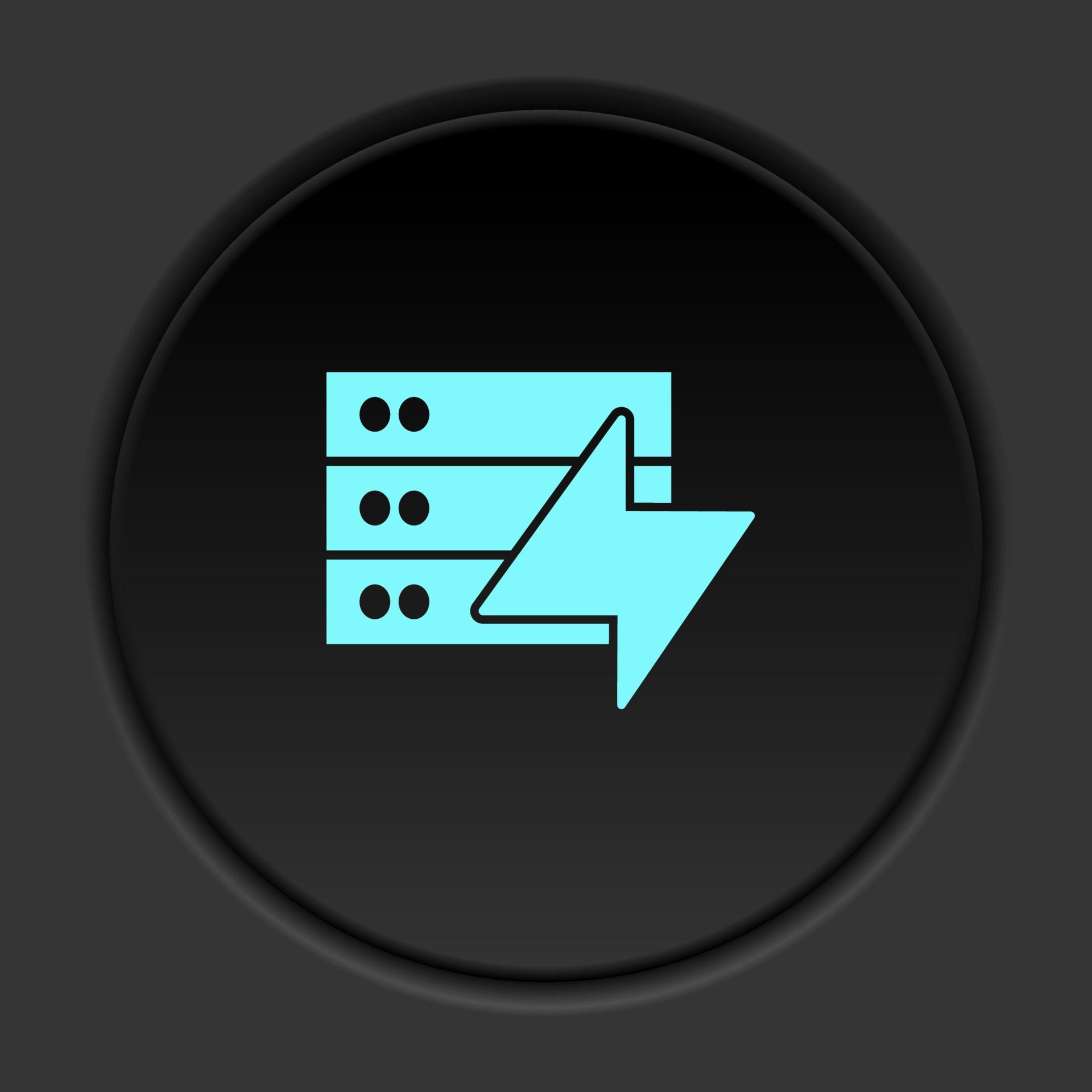 Round Button Icon Database Server Electricity Button Banner Round Badge Interface For