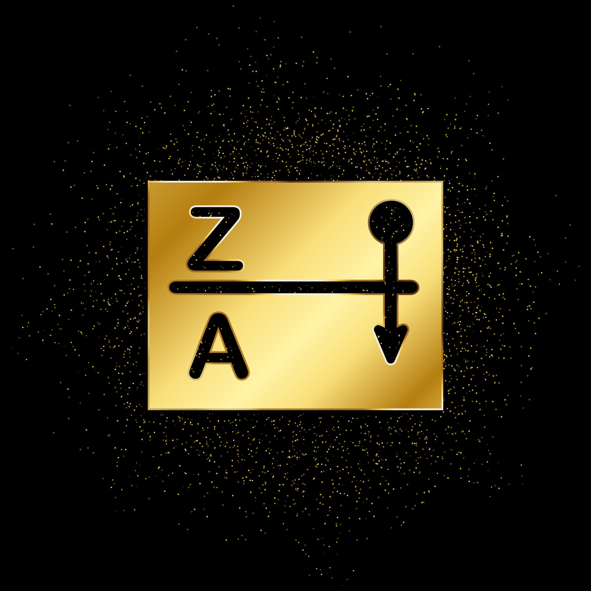 Database, server, sort gold icon. Vector illustration of golden ...