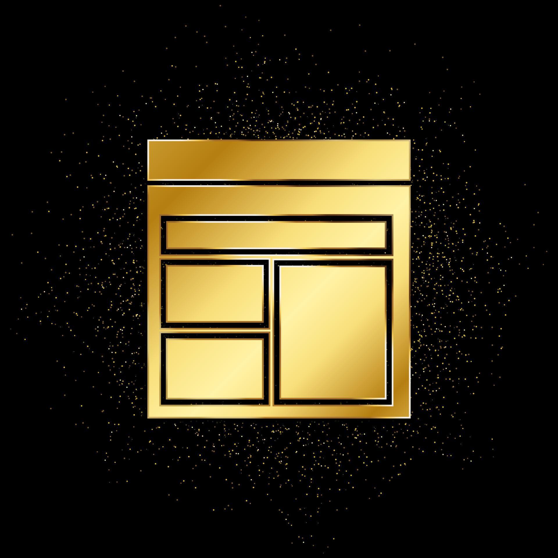 Database, server, template gold icon. Vector illustration of golden ...