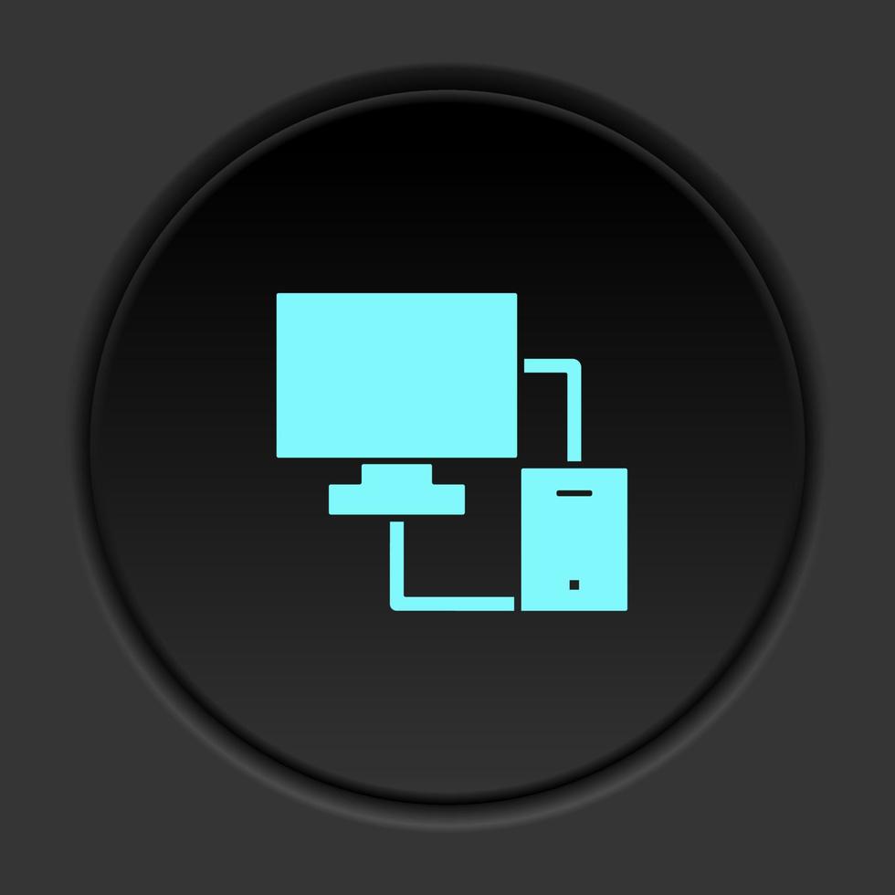 Round Button Icon Database Server Responsive Button Banner Round Badge Interface For