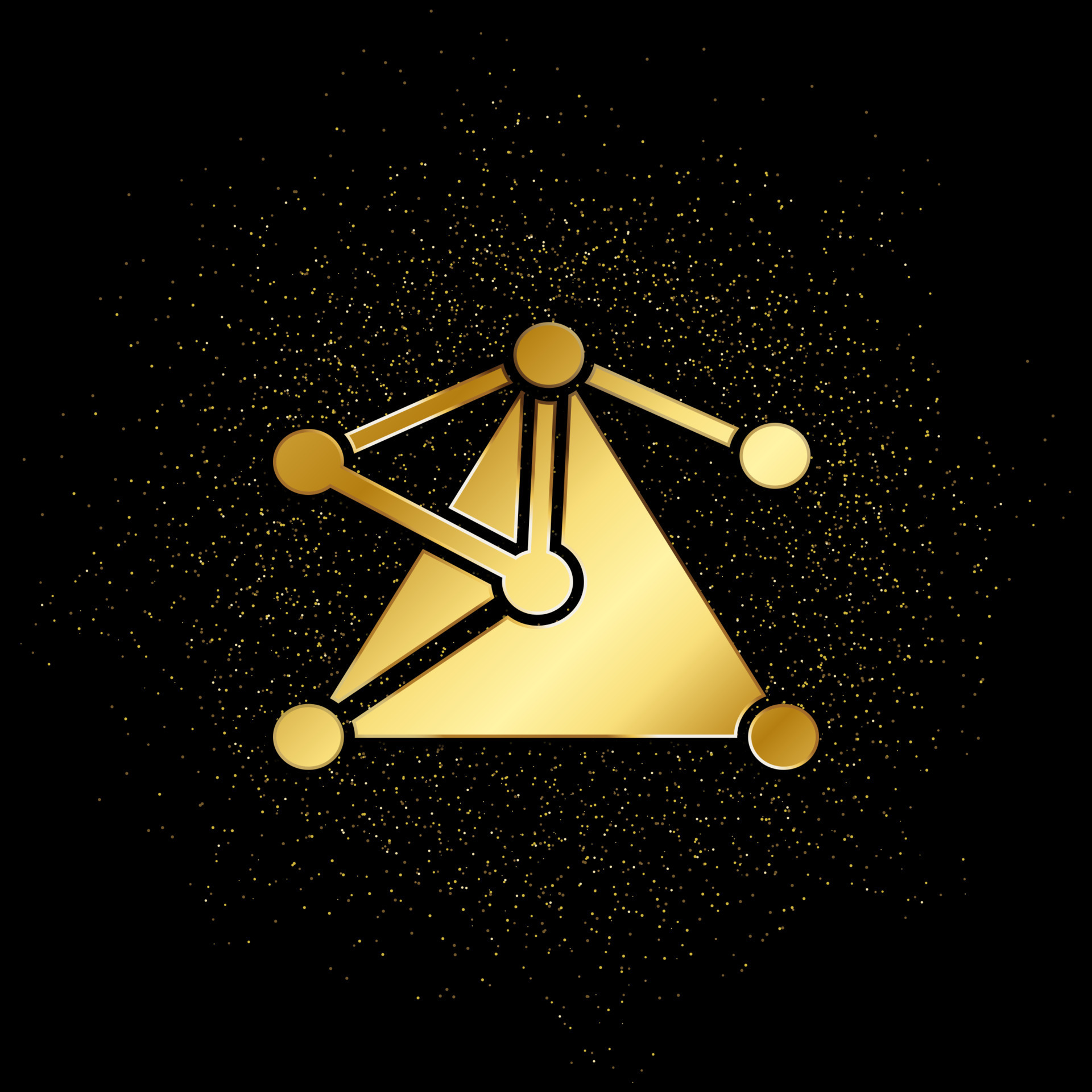 Database Server Connection Gold Icon Vector Illustration Of Golden