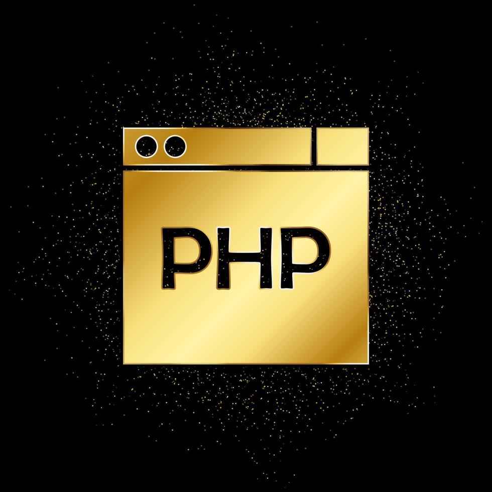 Database, server, pup gold icon. Vector illustration of golden particle ...