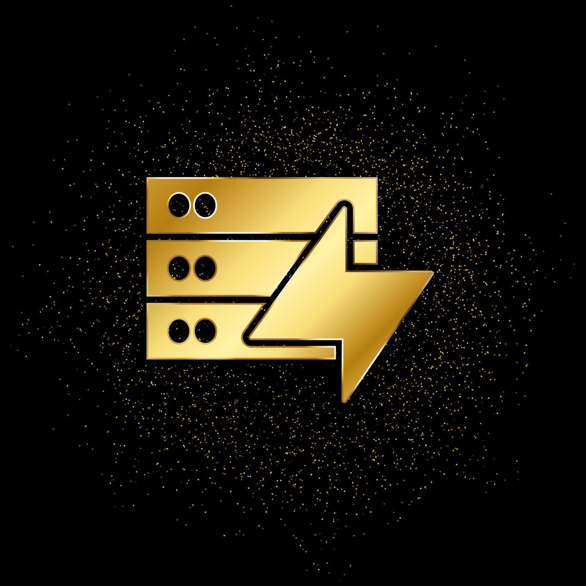 Database, server, electricity gold icon. Vector illustration of golden ...