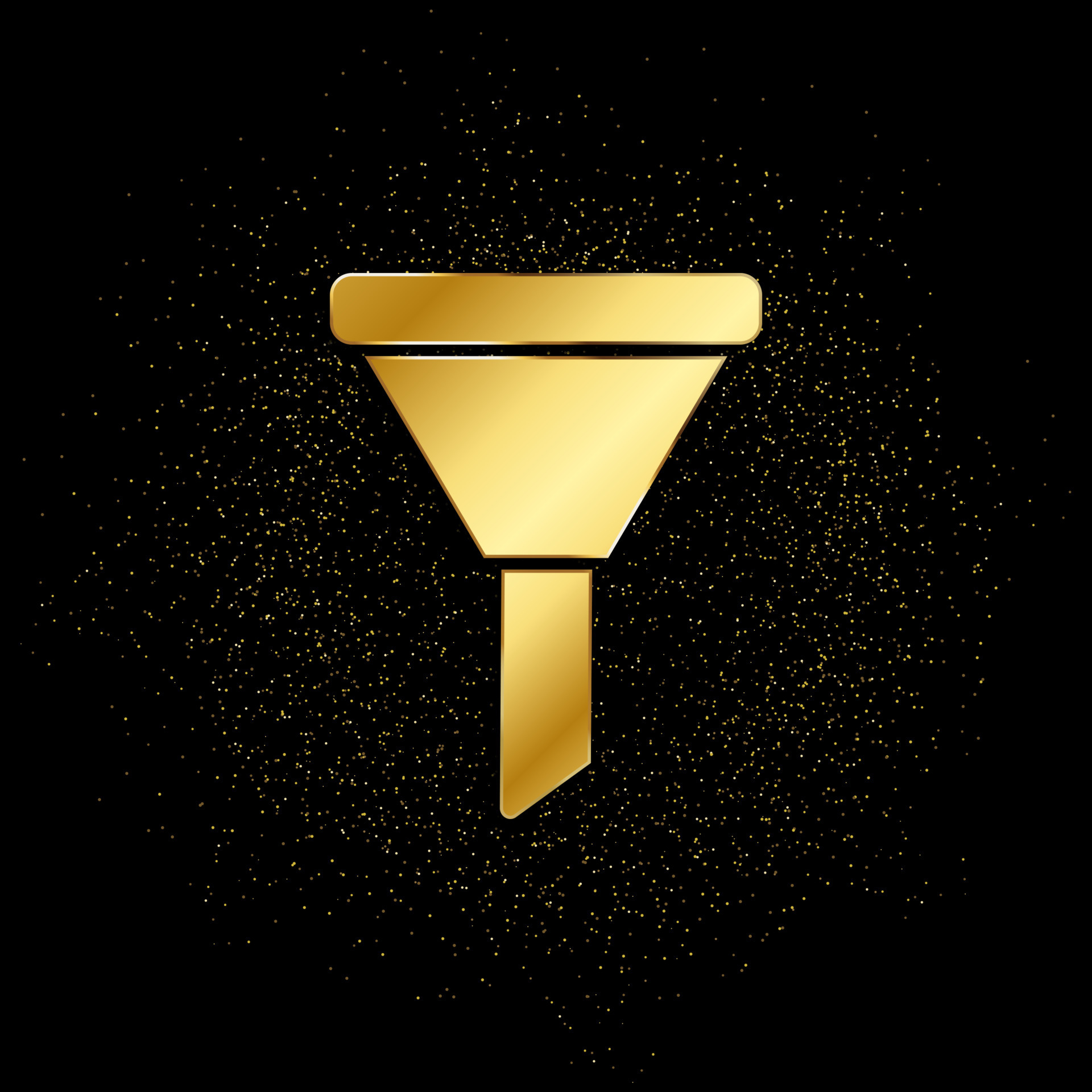 Database, server, funnel gold icon. Vector illustration of golden ...