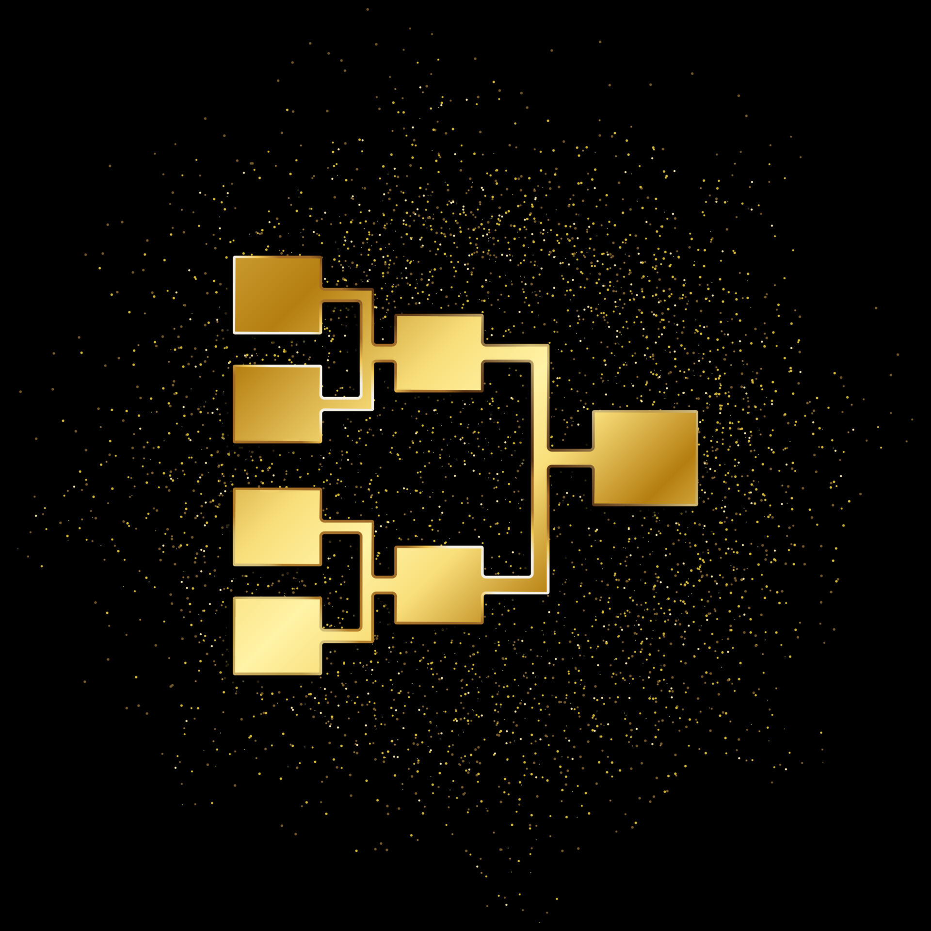 Database, server, diagram gold icon. Vector illustration of golden ...
