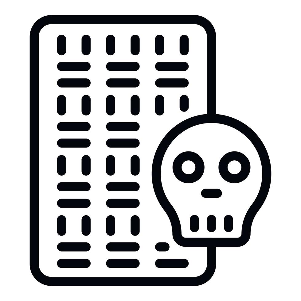 Skull Hacker Icon Outline Vector Cyber Crime 16611296 Vector Art At Vecteezy