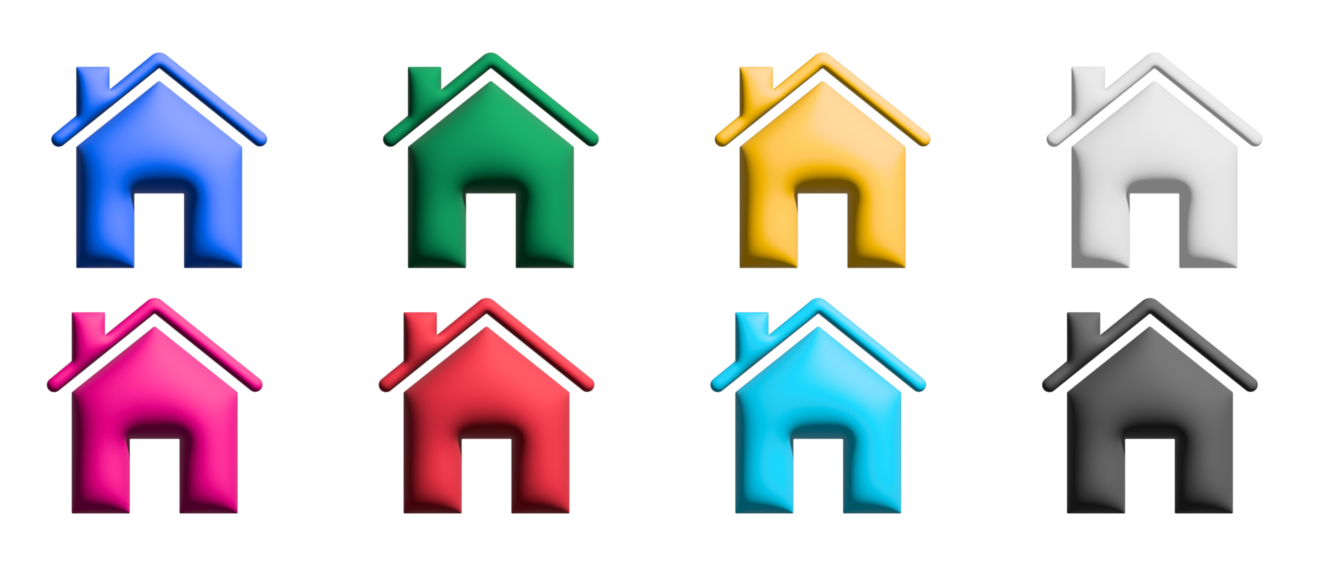 home icon set, colorful symbols graphic elements 16617376 PNG