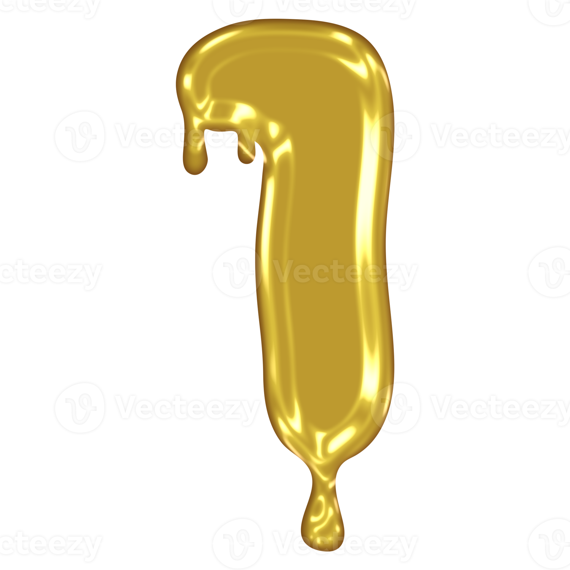 Gold Melted Effect Number. One. 16618653 PNG Gold Melted Effect Number. One. 16618653 PNG