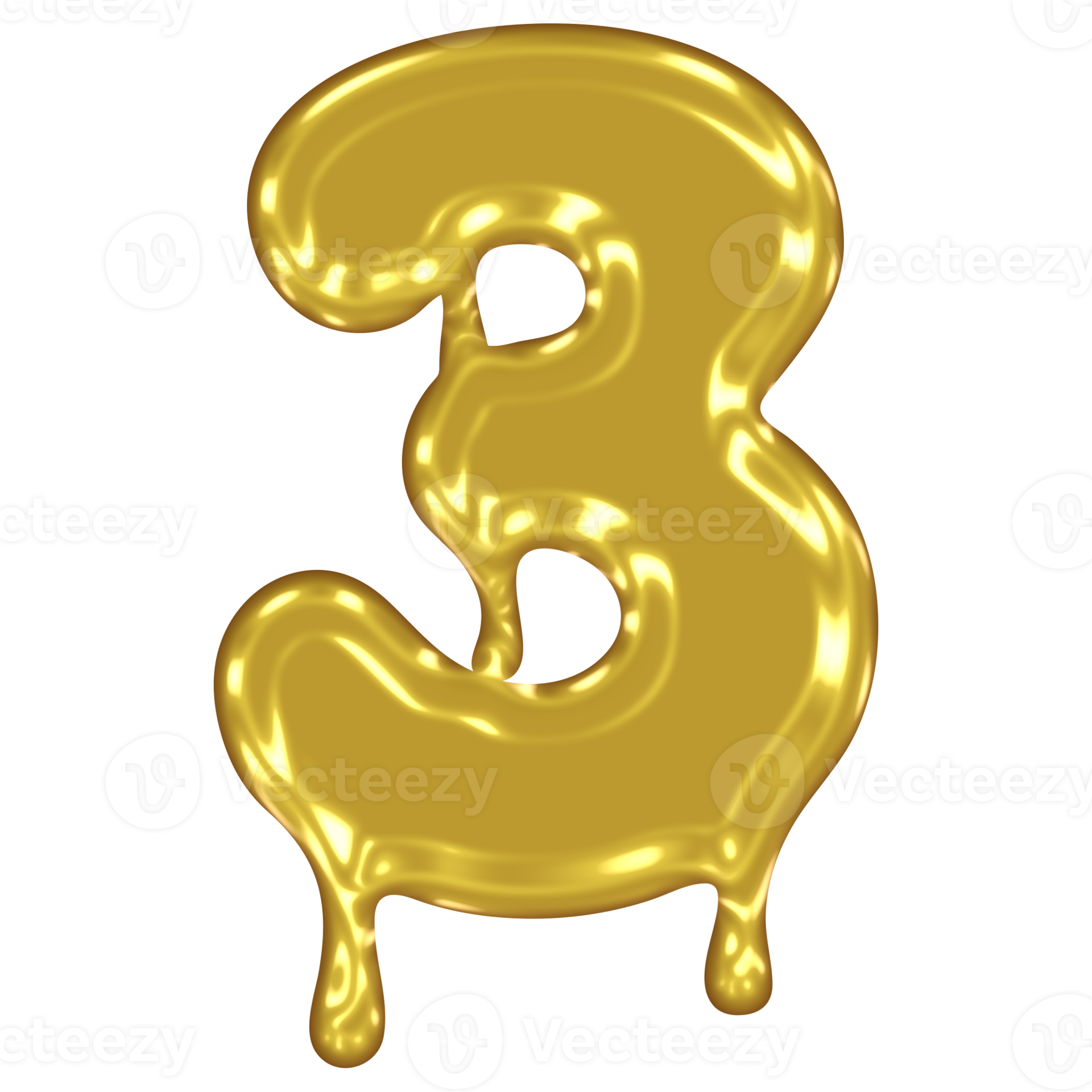Gold Melted Effect Number. Three. 16618671 PNG Gold Melted Effect Number. Three. 16618671 PNG