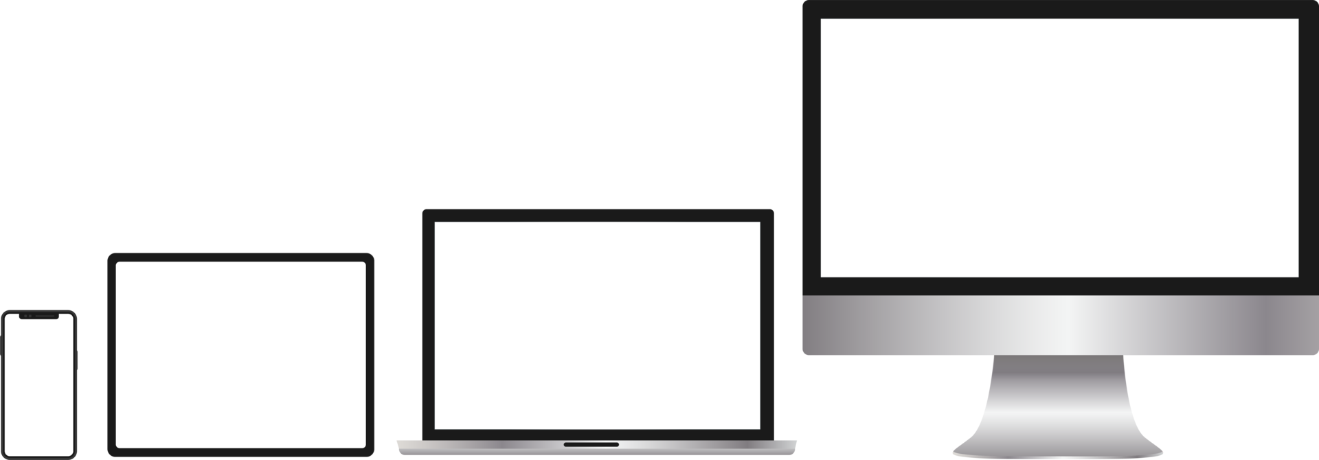 Set of monitor screen, laptop, tablet, smartphone smart phone, tablet ...