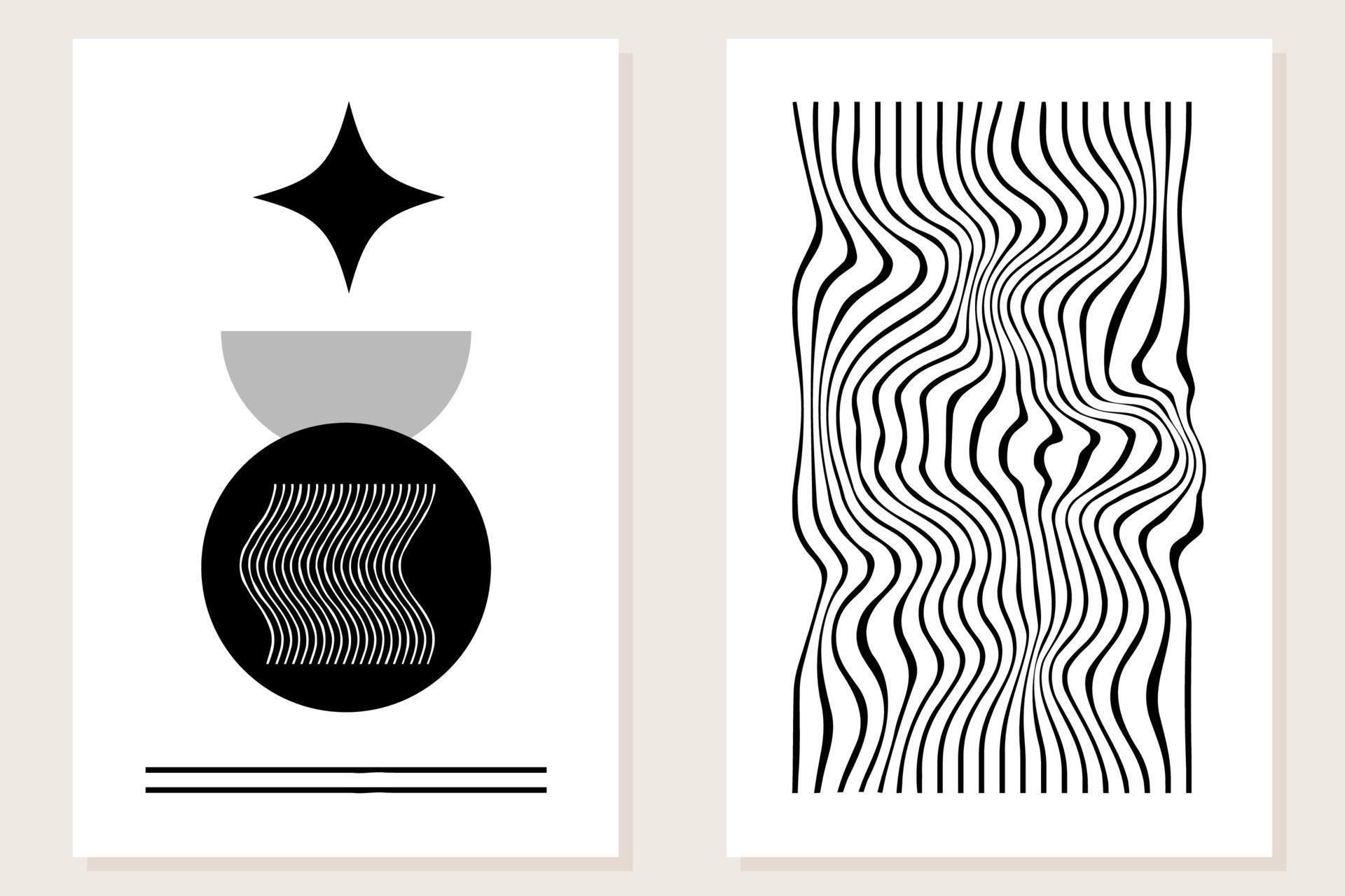 Abstract Minimalist Black and White Monochrome Wallpaper Poster Pattern ...