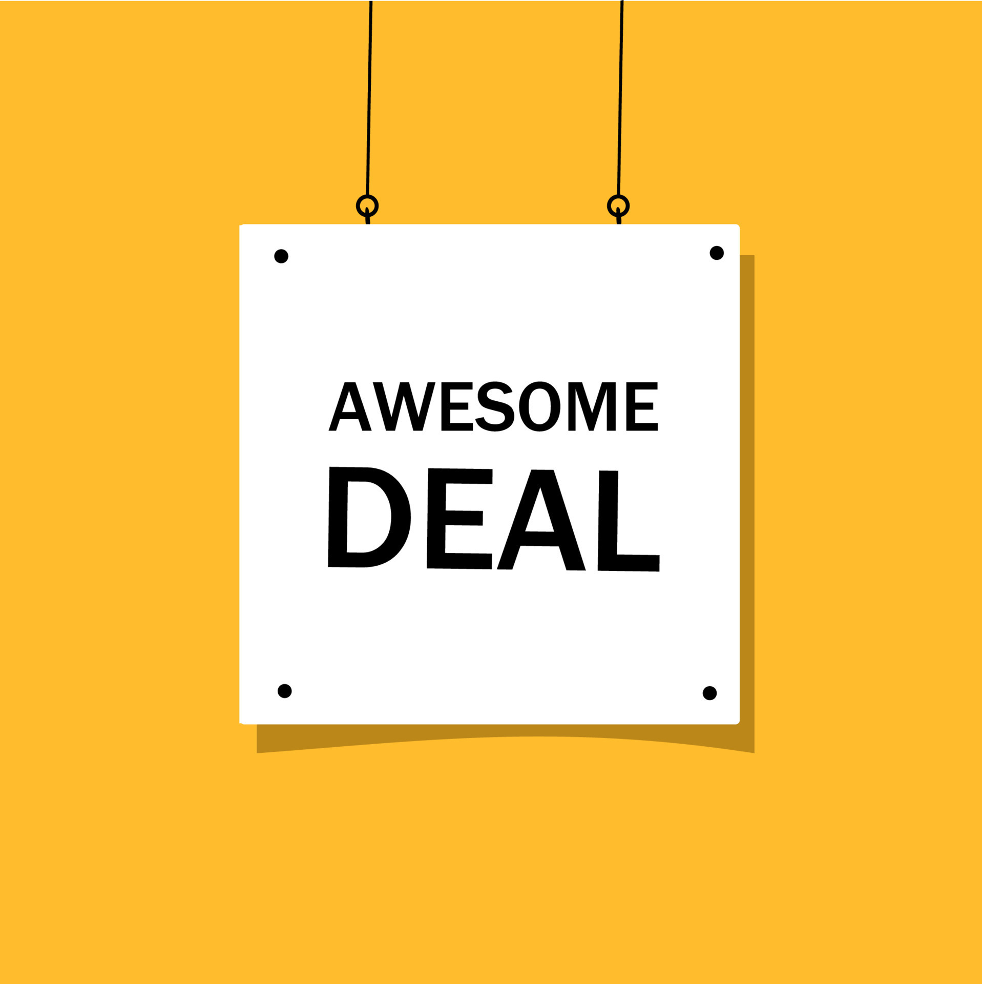 Awesome deal. Poster design banner. Flat style Vector illustration ... Awesome deal. Poster design banner. Flat style Vector illustration ...