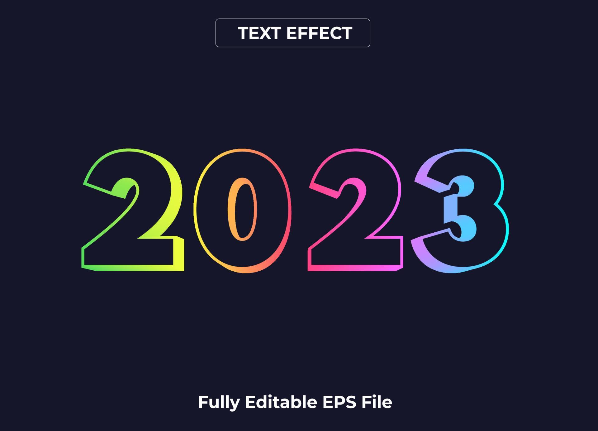 New Year 2023 Text Effect Design in Vector 16623405 Vector Art at Vecteezy