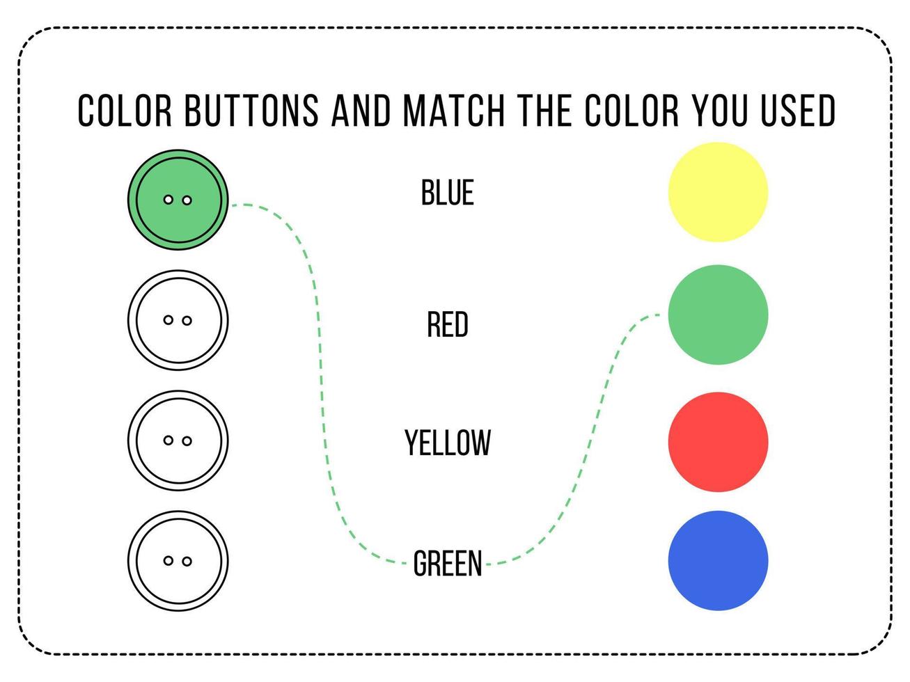 Color buttons game. Match by color. Education game for children ...