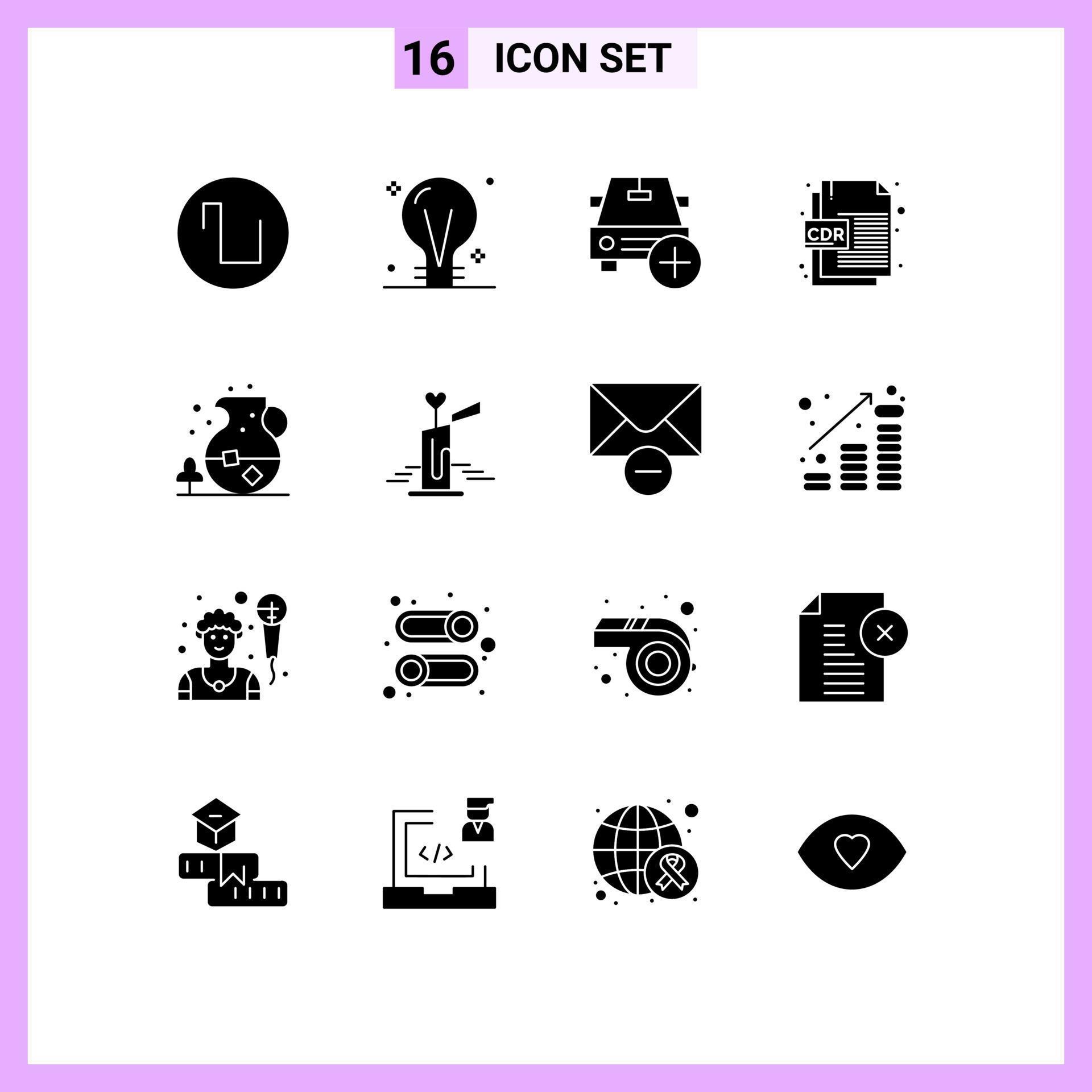 Stock Vector Icon Pack of 16 Line Signs and Symbols for ice corel add ...