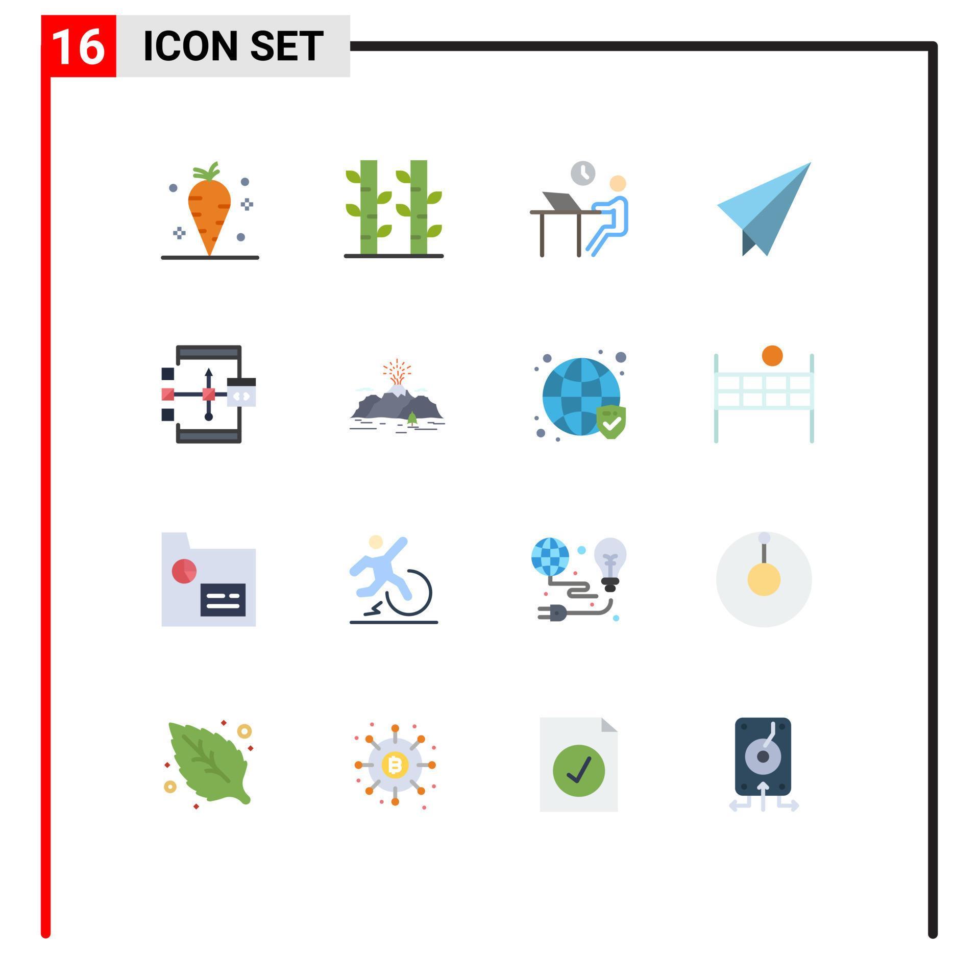 16 Universal Flat Colors Set For Web And Mobile Applications Coding Plane Desk Paper Plane Staff