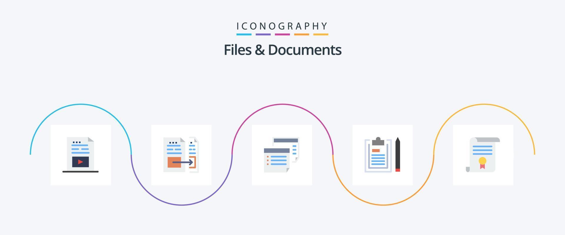 Files And Documents Flat 5 Icon Pack Including file. clipboard. file. reminder. paper 16635823 ...