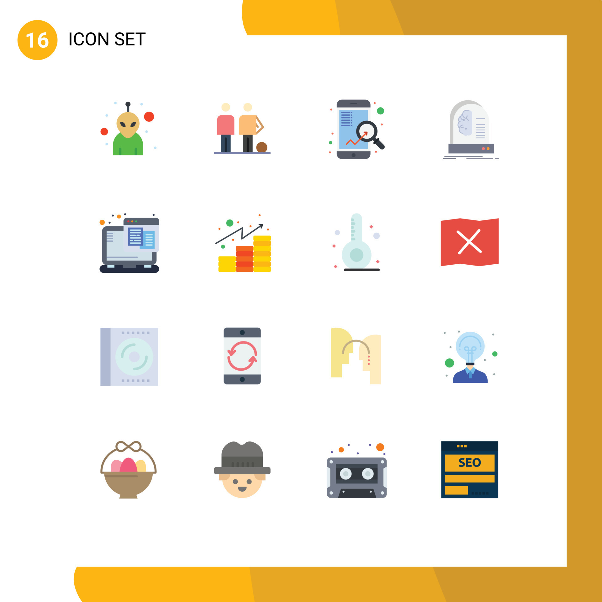 User Interface Pack Of 16 Basic Flat Colors Of Technology Intelligence Fast Future Ai Editable