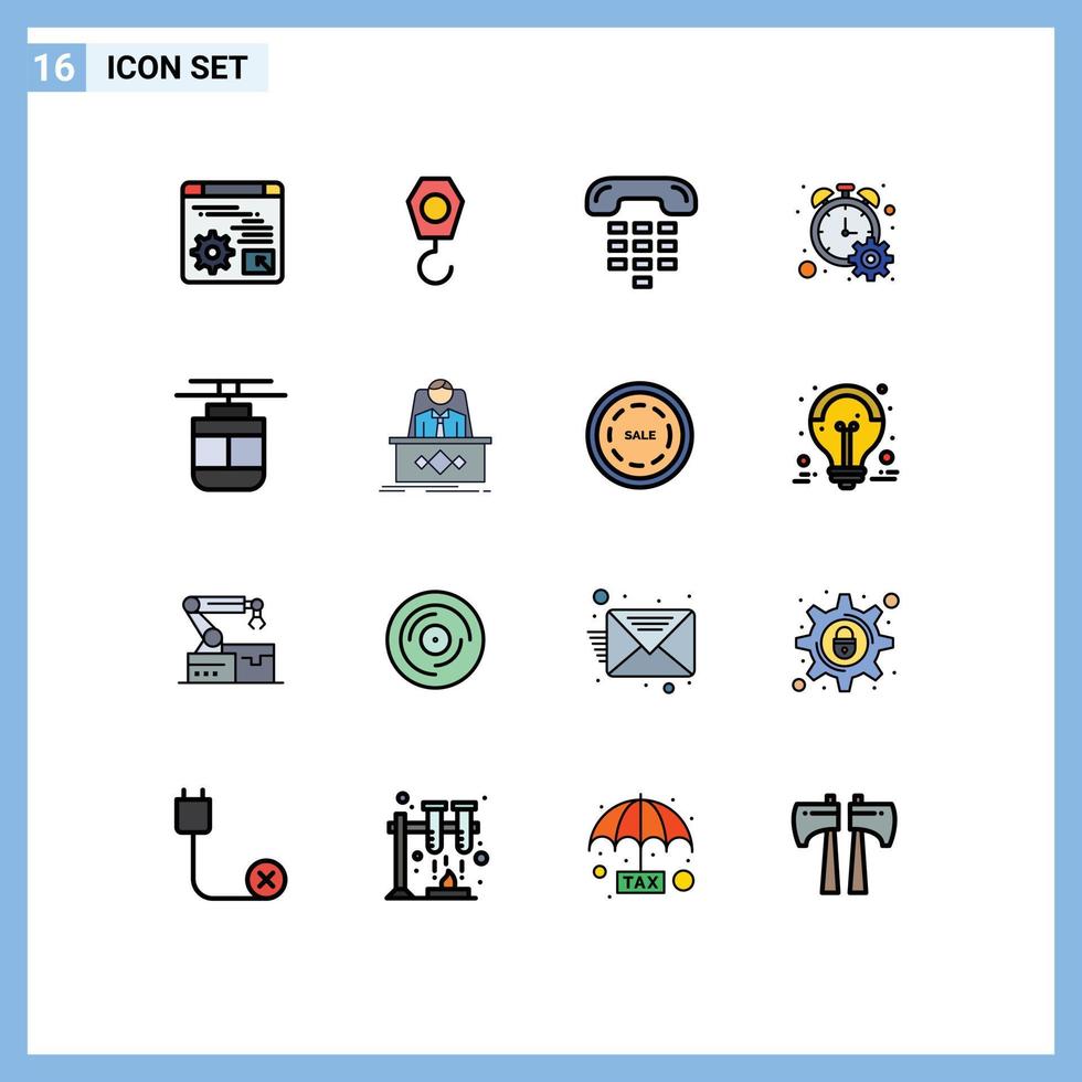 16 User Interface Flat Color Filled Line Pack of modern Signs and ...