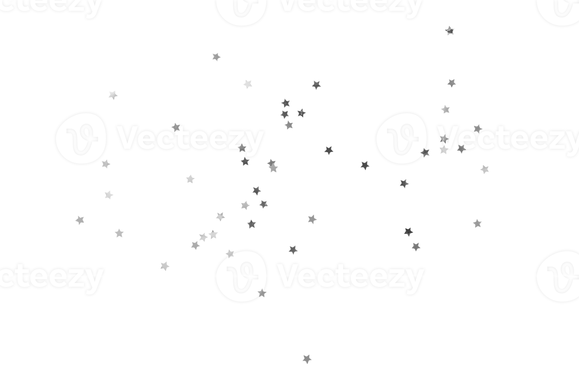 Silver star confetti, Silver stars sparkle decoration cutout, Png file 16637567 PNG