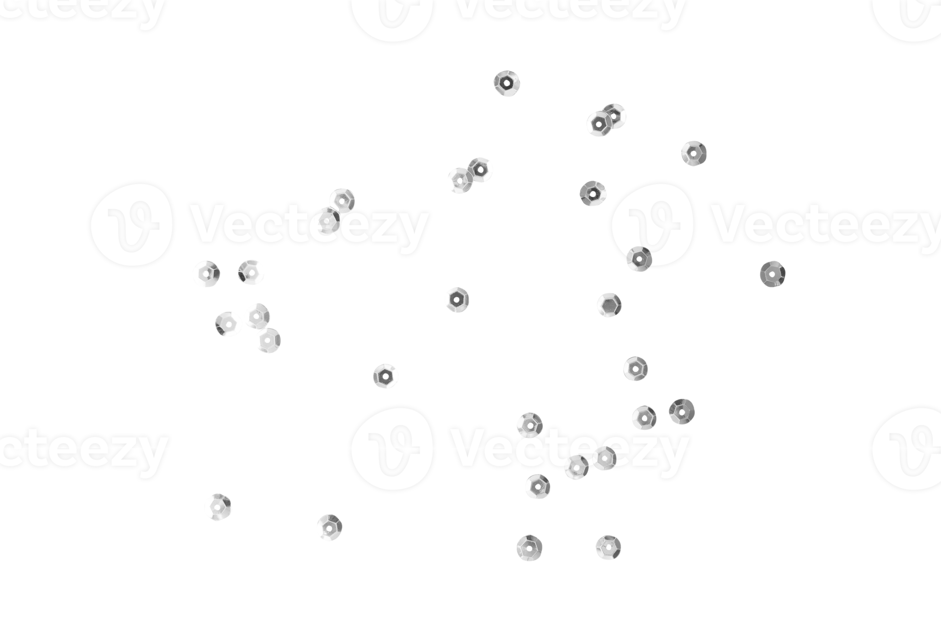 Silver dots confetti, Silver sparkle decoration cutout, Png file 16637573 PNG