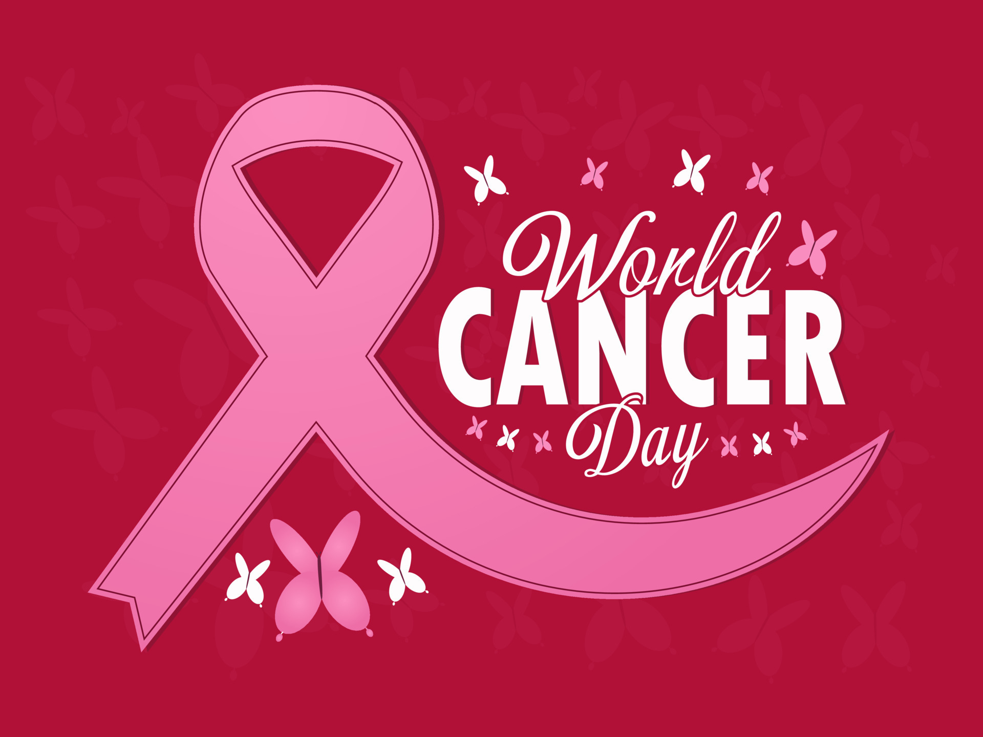 World Cancer Day Vector Logo Event Concept Colorful Ribbon With Vector