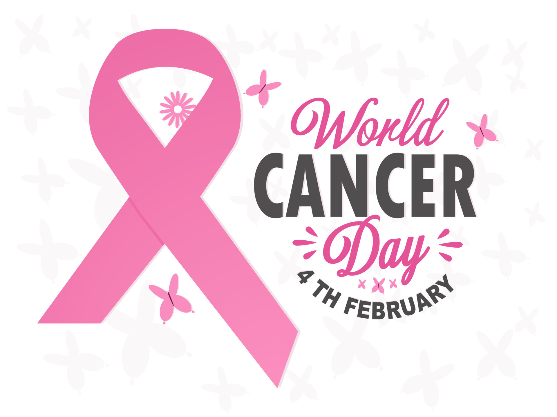 World Cancer Day Vector Logo Event Concept Colorful Ribbon With Vector