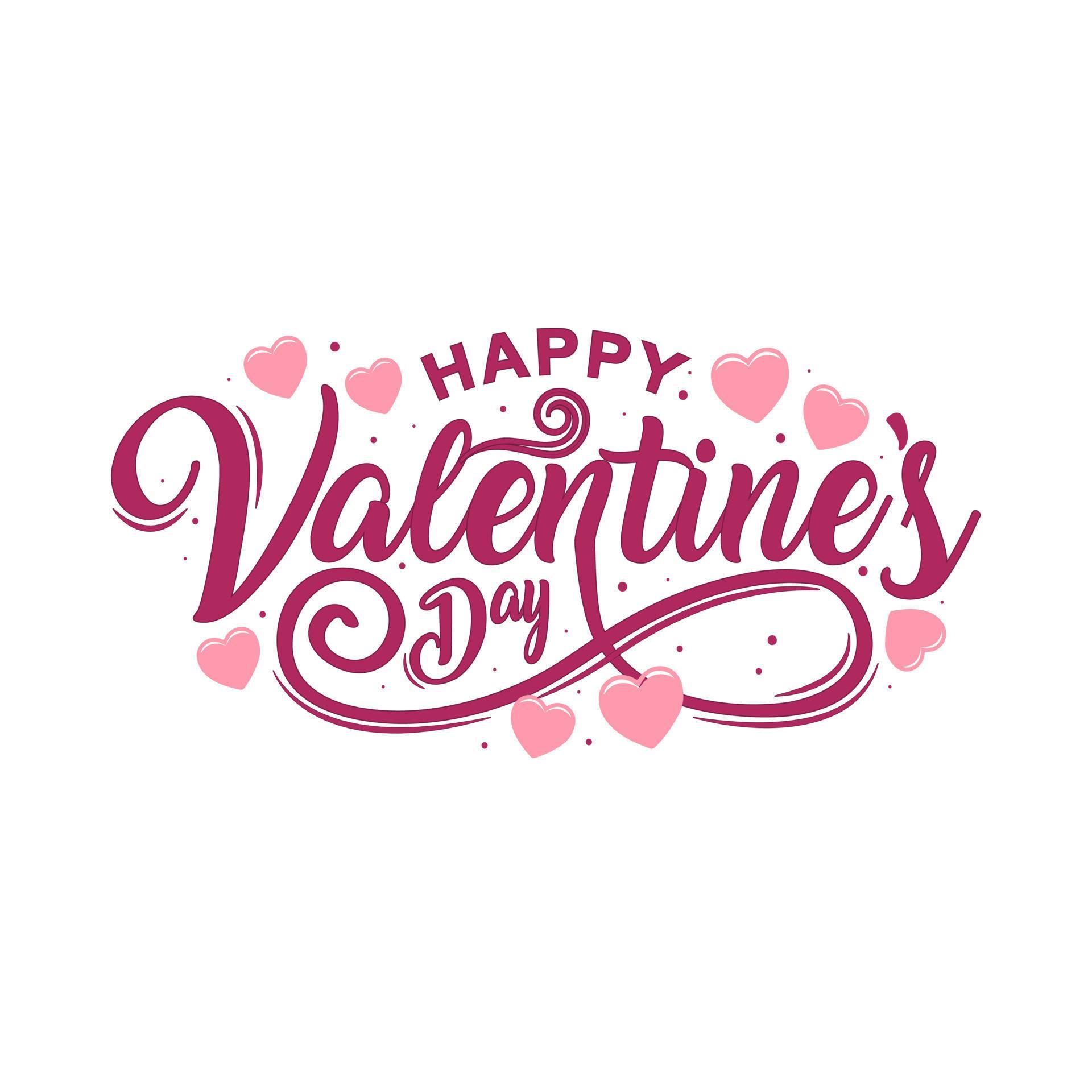 Happy Valentines Day Vector Illustration Typography Lettering Poster