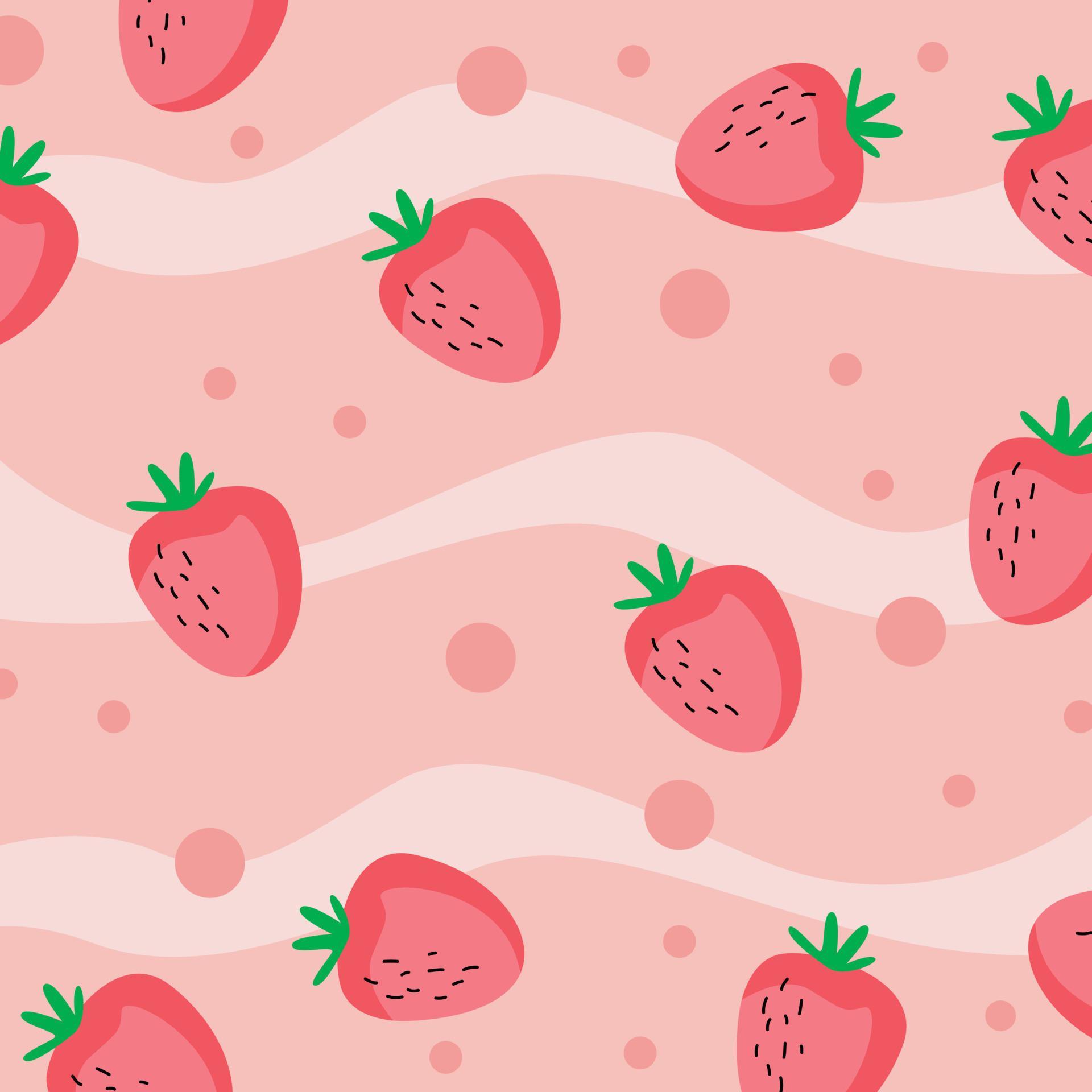 Cute Strawberry Fruit Sweet Pattern Texture Background Banner Design Vector, Strawberry Pattern ...