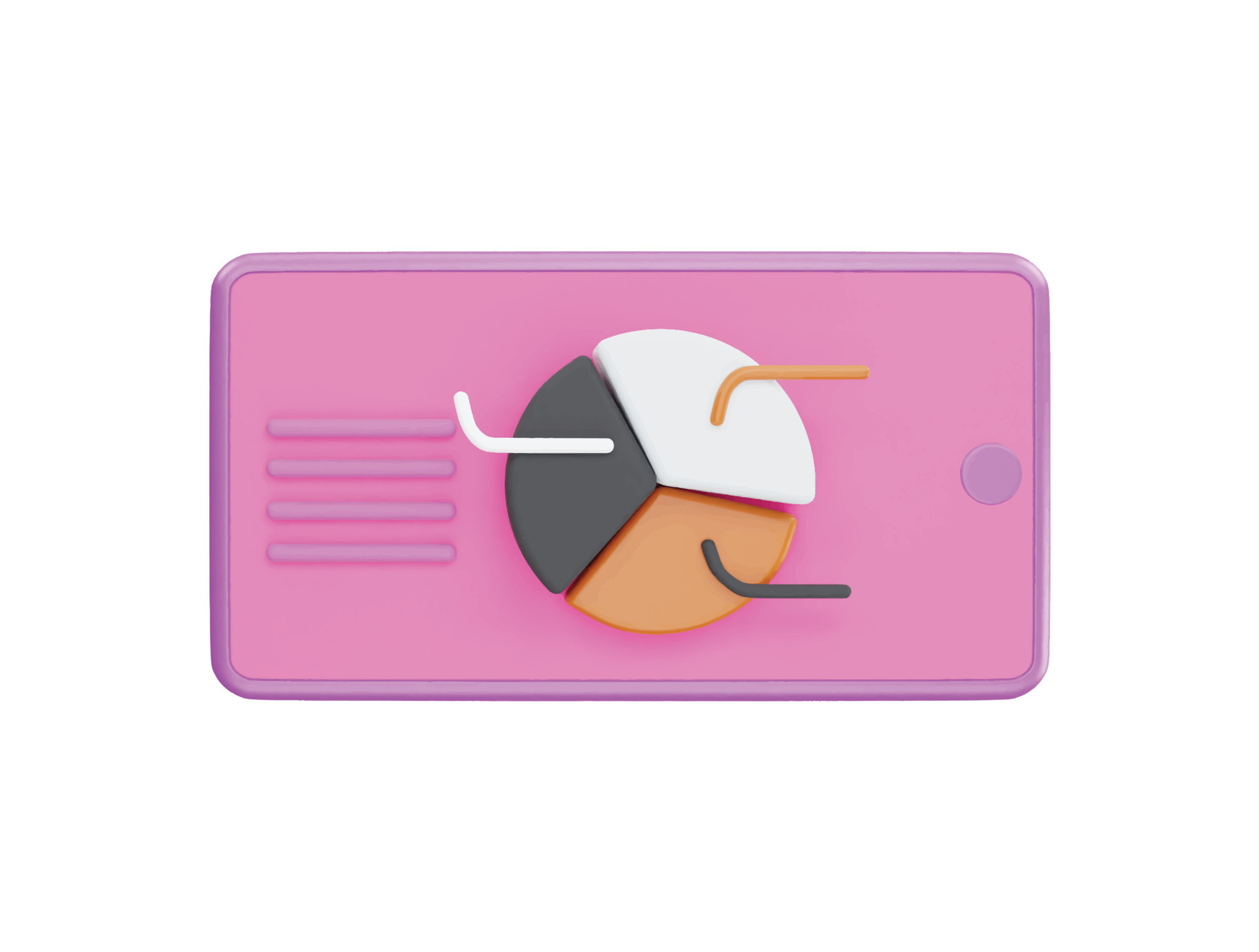 Business Data Analysis Chart And Phone With 3d Vector Icon Cartoon Minimal Style 3d Illustration